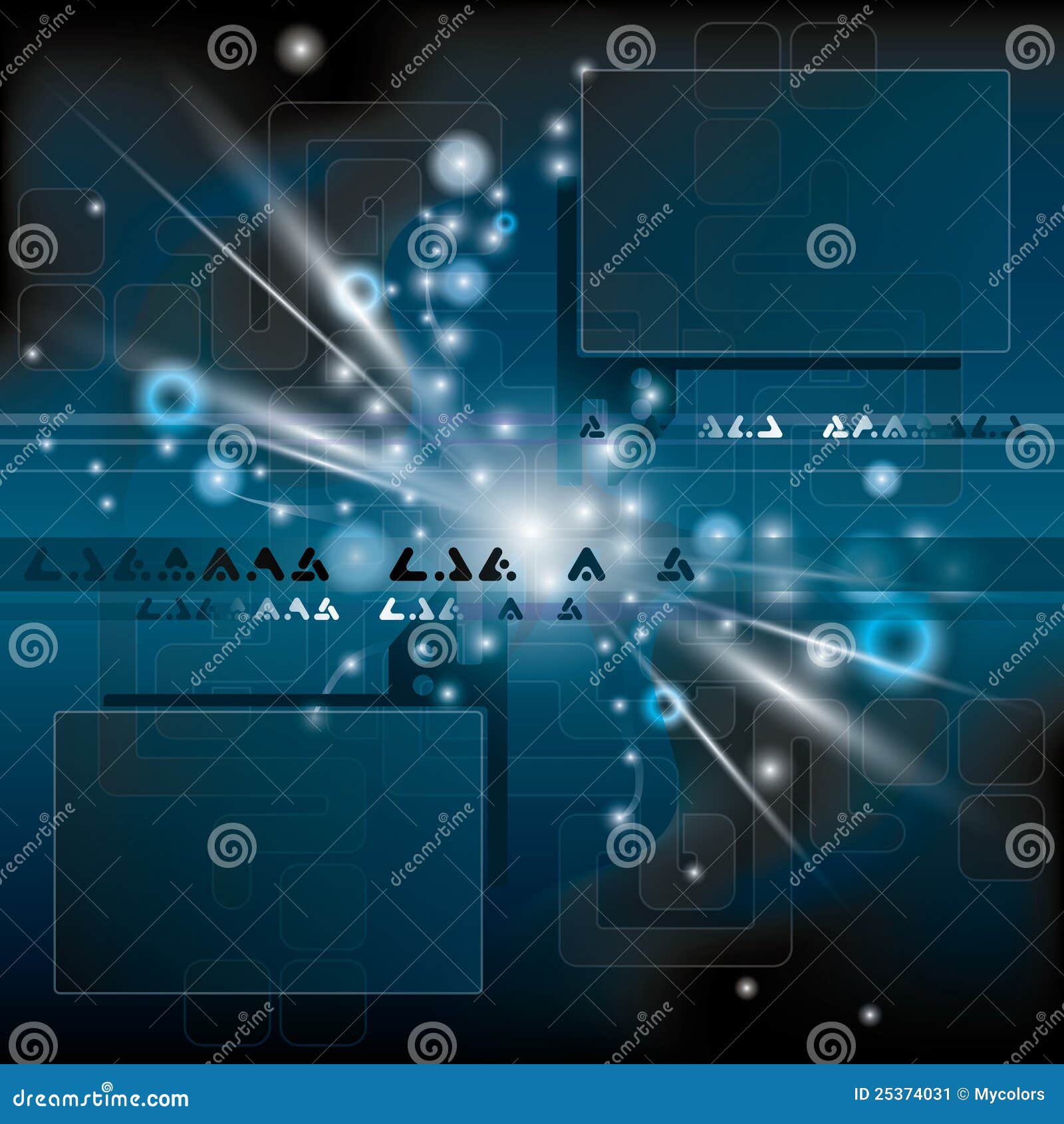 Fondo Azul Abstracto Con El Flash - Vector Ilustración del Vector ...