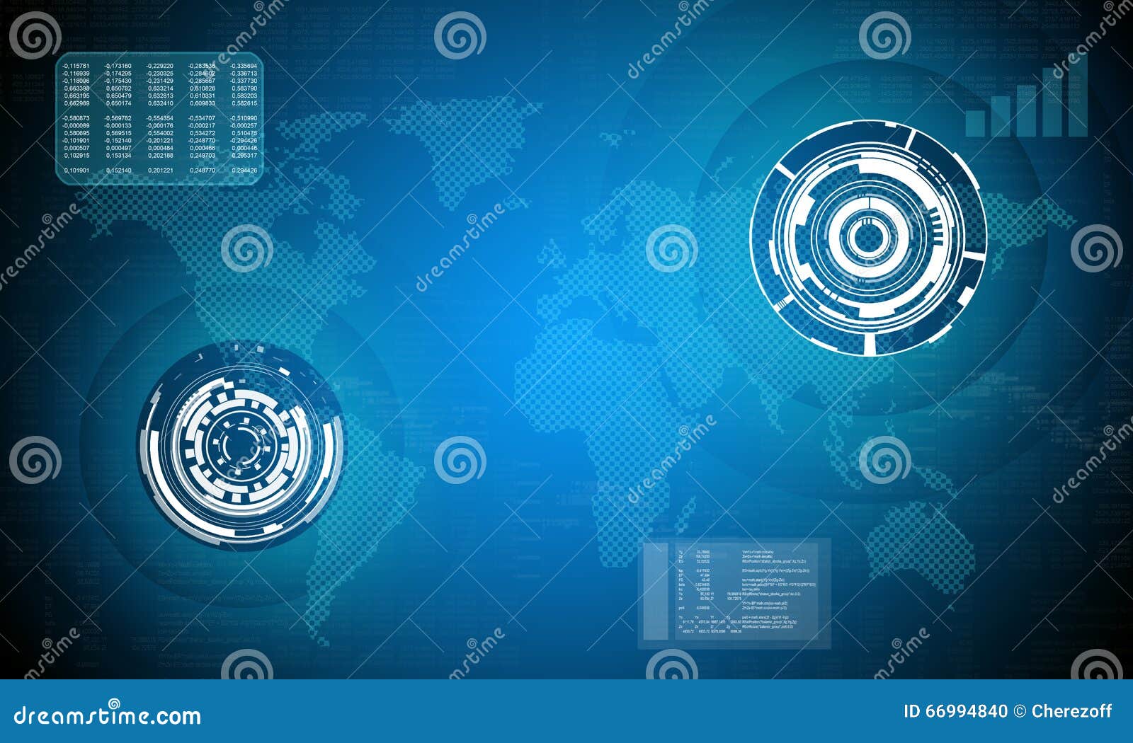 Fondo Azul Abstracto Con El Mapa Del Mundo Stock de ilustración ...