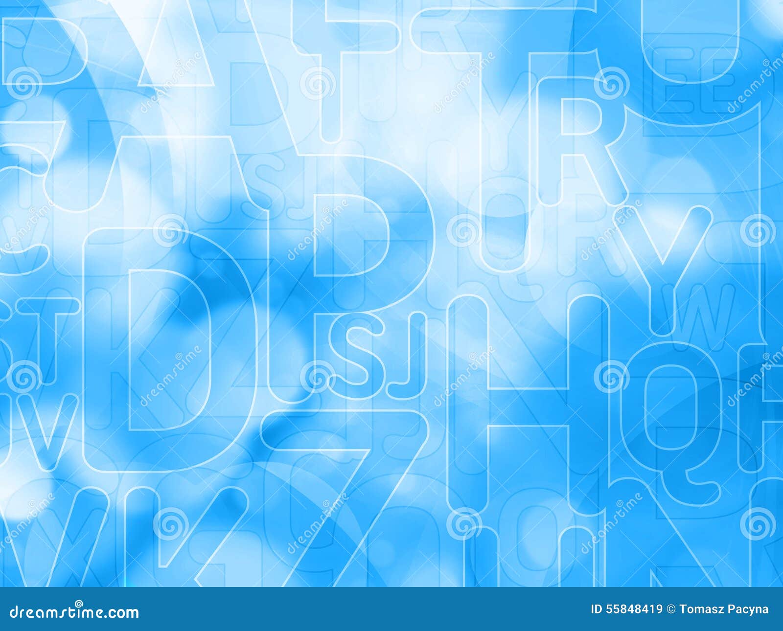Fondo Azul Abstracto Con Las Letras Stock de ilustración - Ilustración ...