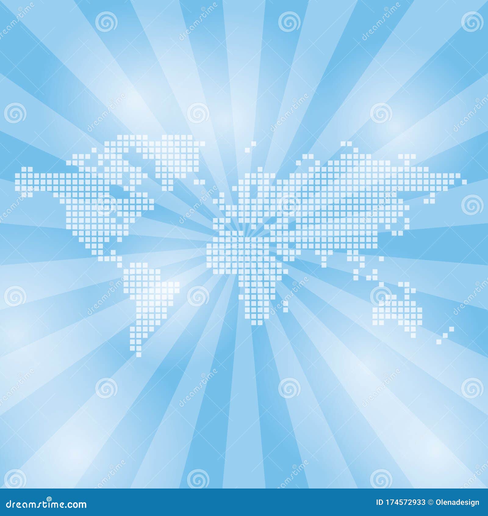 Fondo Azul Claro Con Mapa Abstracto Y Vector De Rayos Ilustración del ...