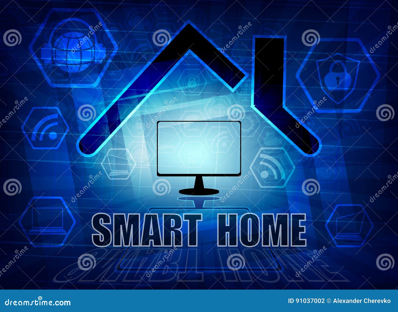 Fondo Azul Con Las Cualidades De Internet Ilustración del Vector ...