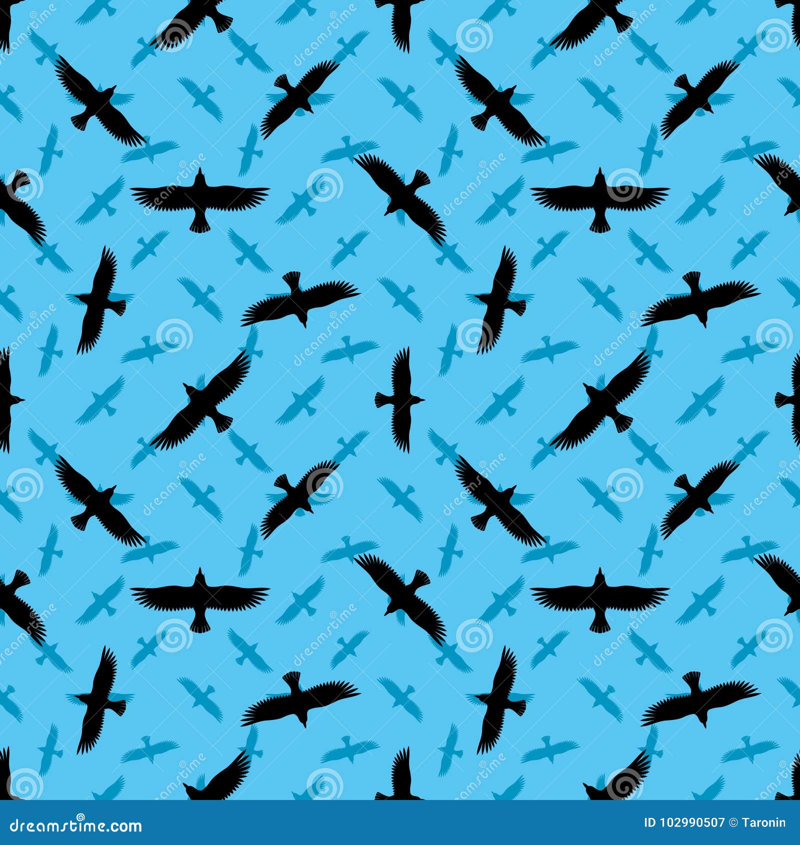 Fondo Azul Con Los Cuervos Negros Ilustración del Vector - Ilustración ...