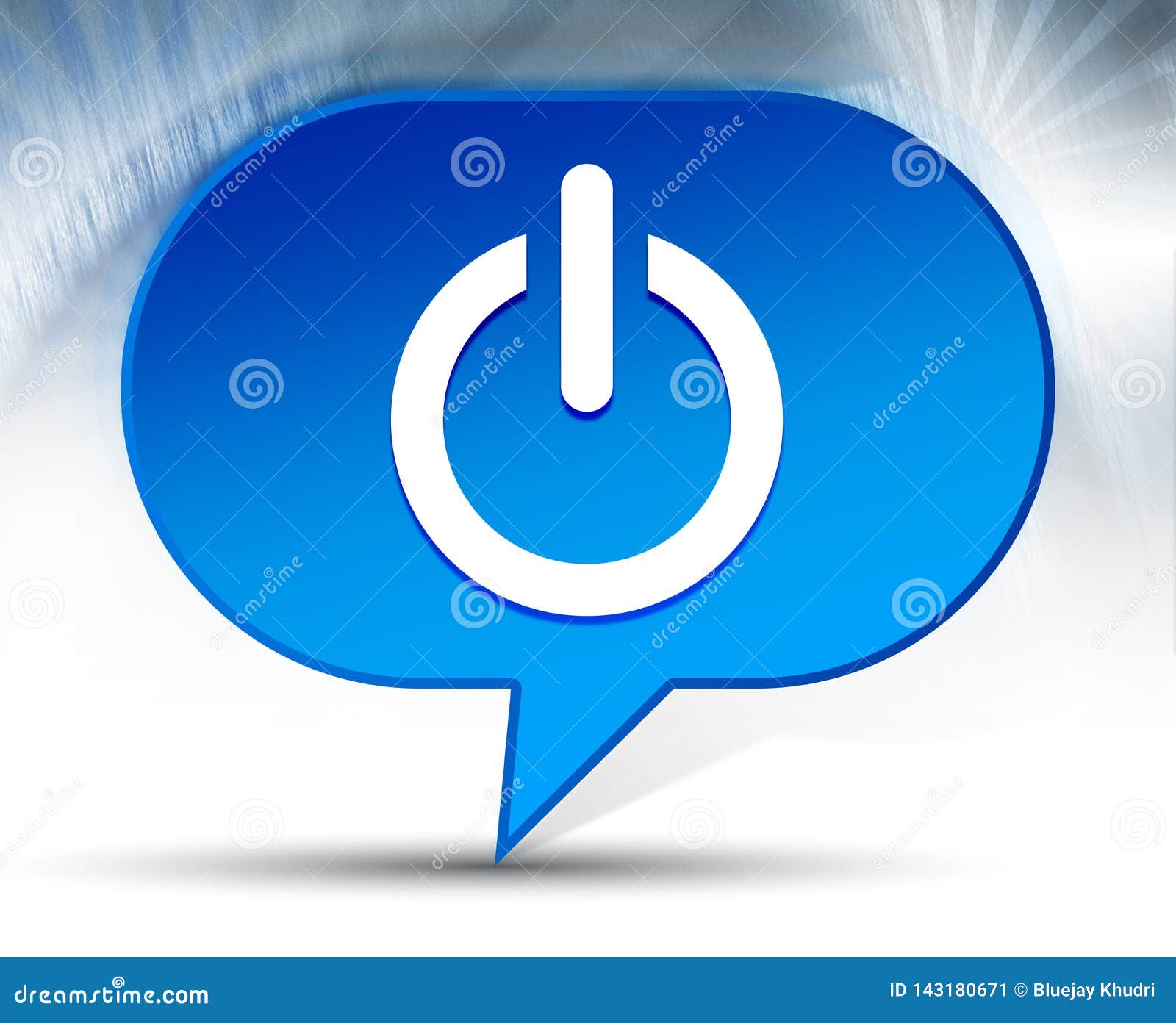 Fondo Azul De La Burbuja Del Icono Del Poder Stock de ilustración ...