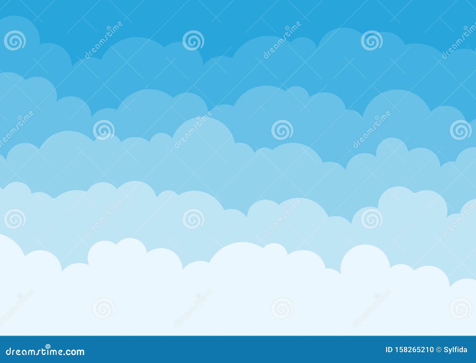 Fondo Azul Del Cielo Con Nubes. Vector Stock de ilustración ...