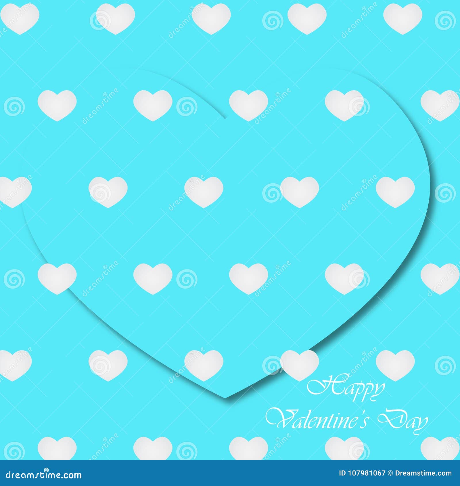 Fondo Azul Del Vector Con Los Corazones Ilustración del Vector ...
