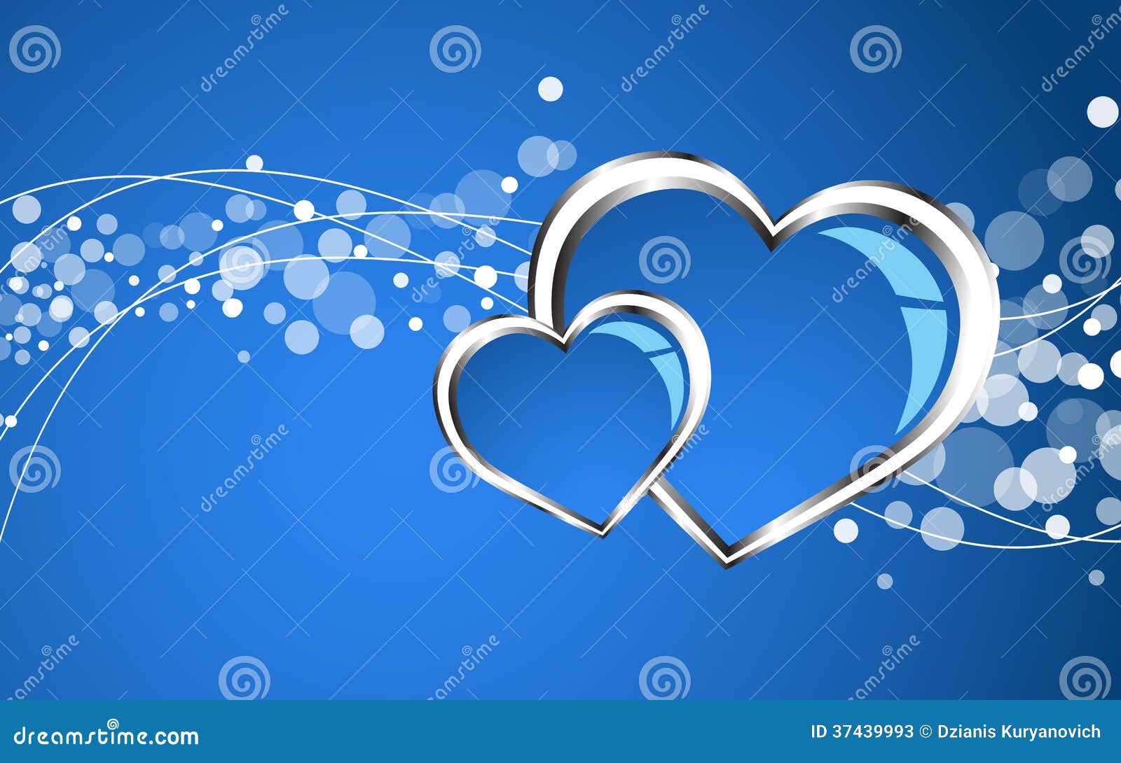 Fondo Azul Hermoso Del Corazón Ilustración del Vector - Ilustración de ...