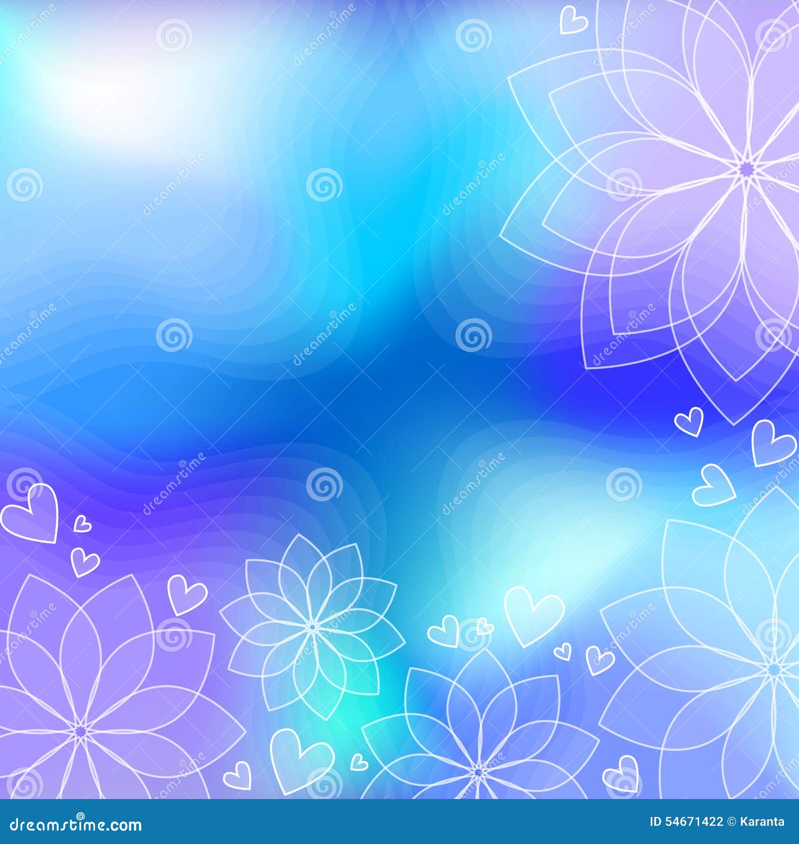 Fondo azul y de la lila ilustración del vector. Ilustración de flores ...