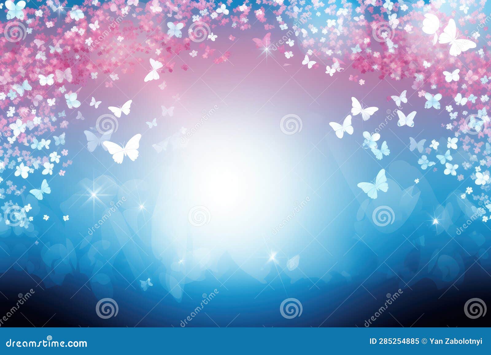 Fondo Azul Y Rosa Con Mariposas Stock de ilustración - Ilustración de ...