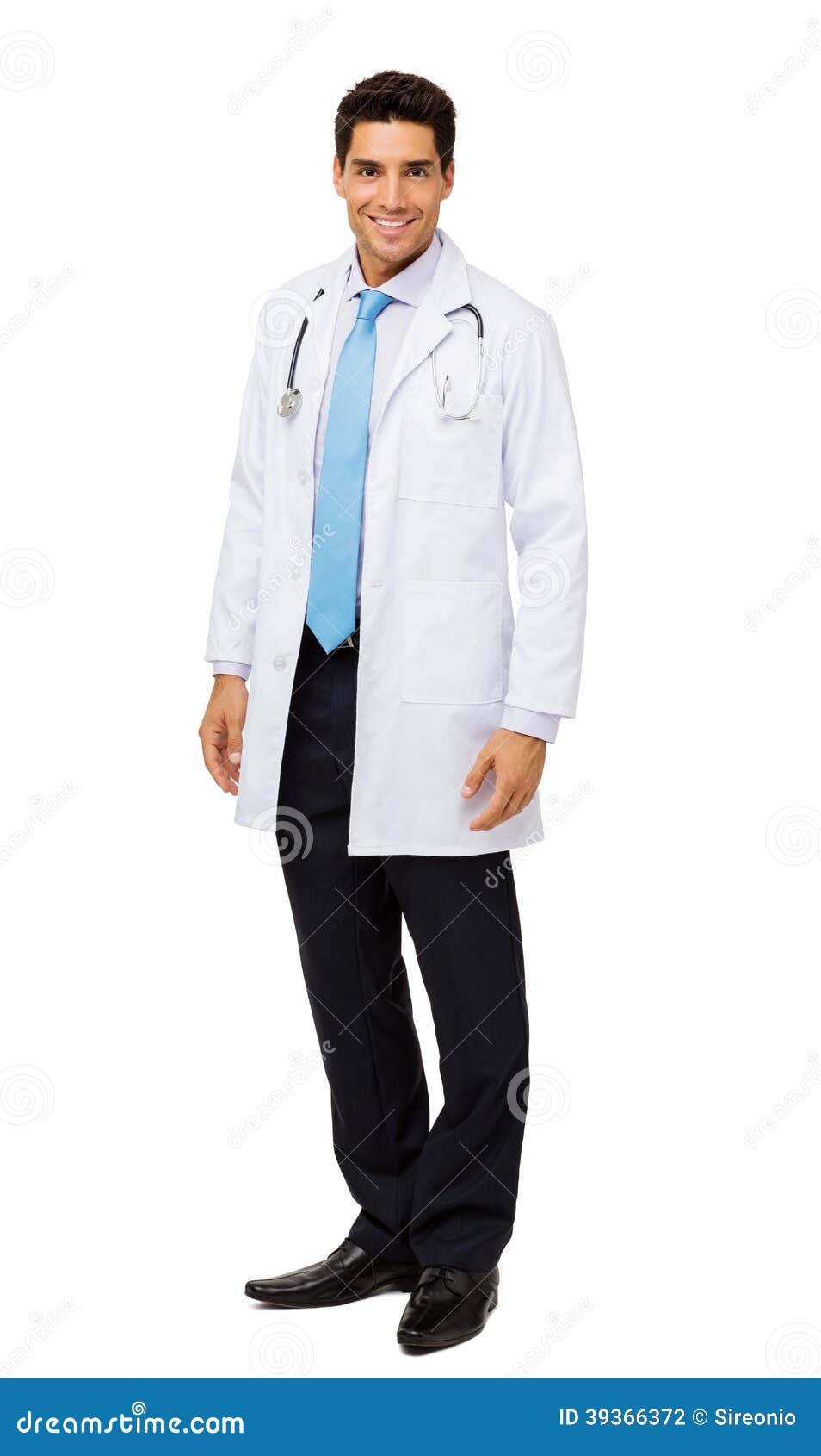 Fondo Bello Del Dottore Standing Against White Fotografia Stock ...
