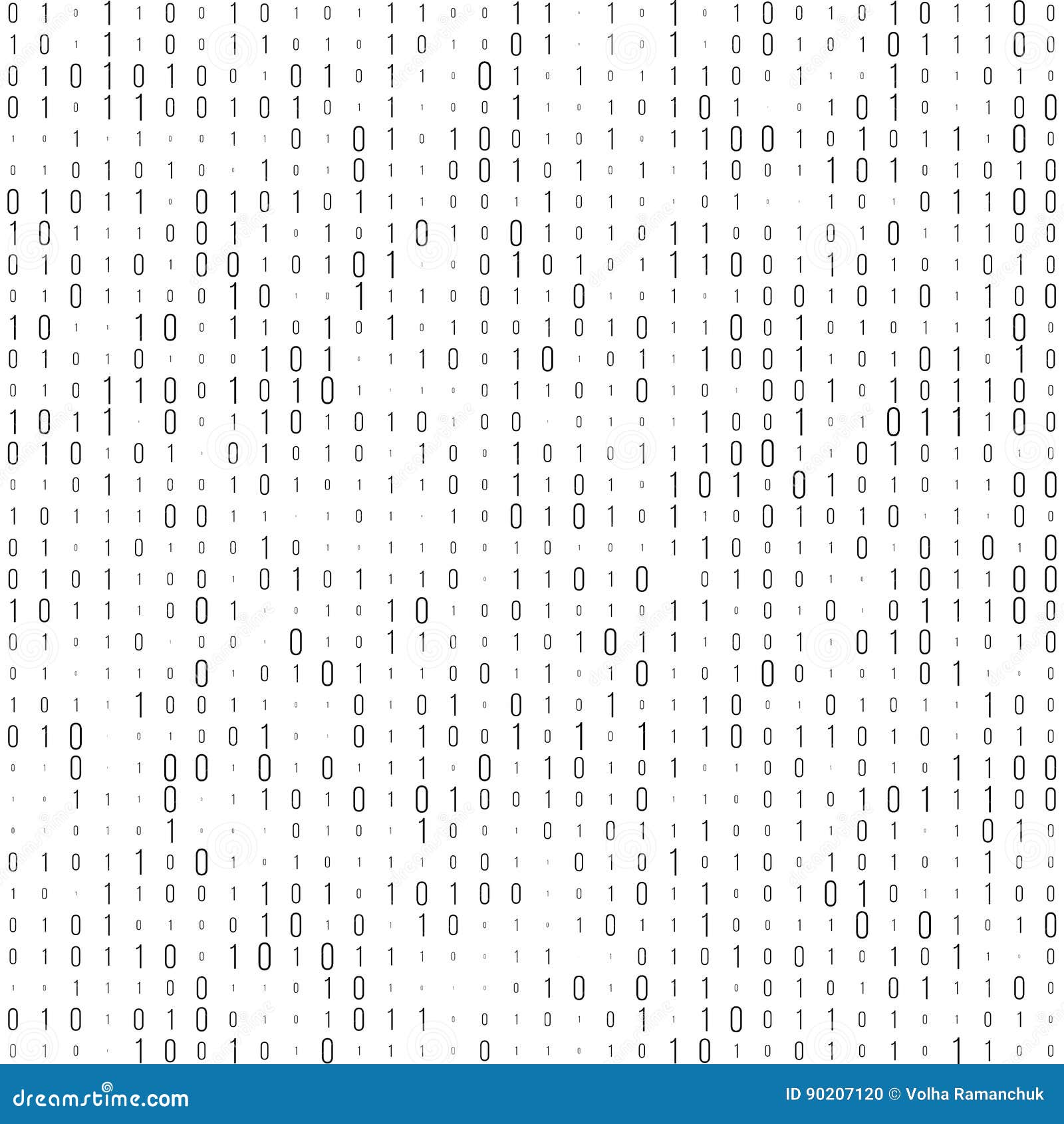 Fondo in Bianco E Nero Di Codice Binario Illustrazione di Stock ...