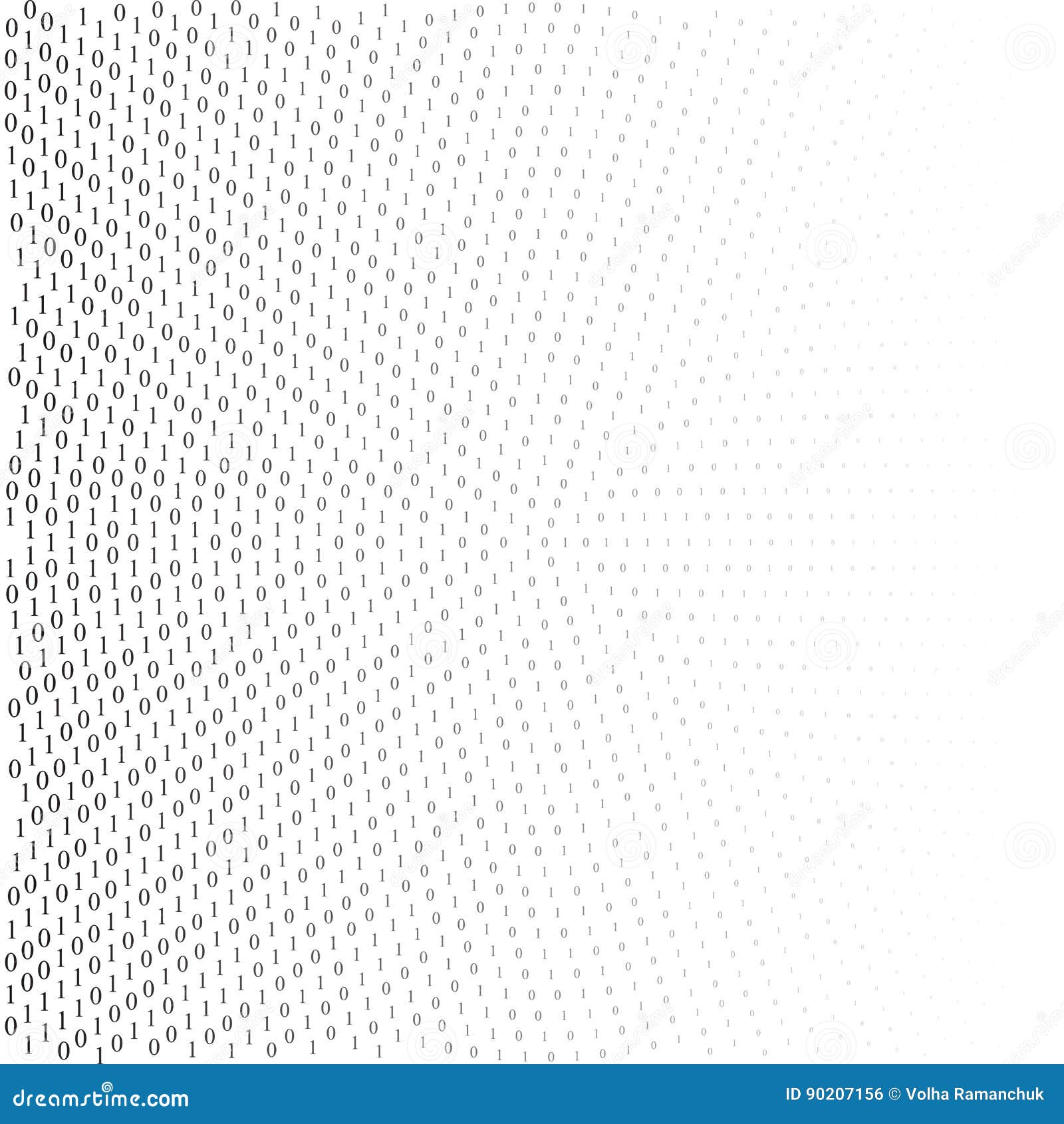 Fondo in Bianco E Nero Di Codice Binario Illustrazione di Stock ...