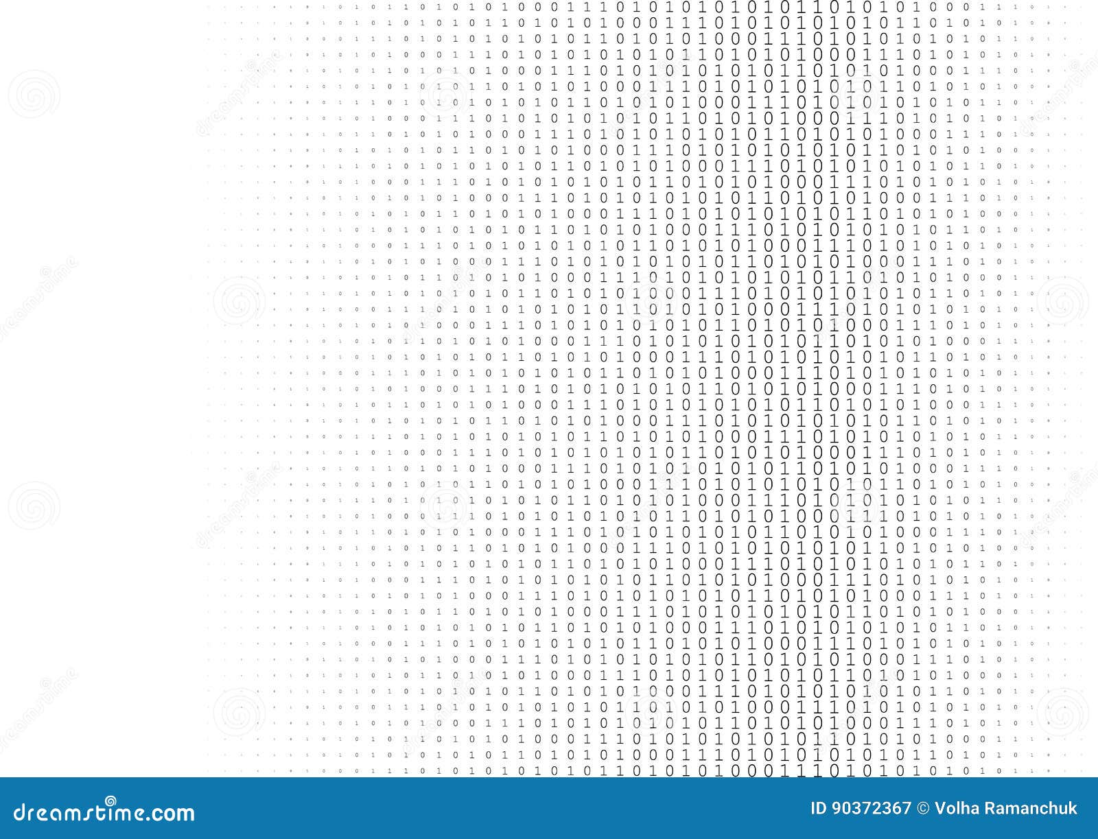 Fondo in Bianco E Nero Di Codice Binario Illustrazione di Stock ...