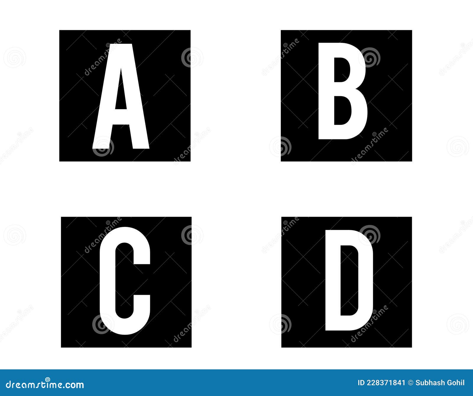 Fondo Blanco Y Negro Del Tipo De Letra Abcd Stock de ilustración ...