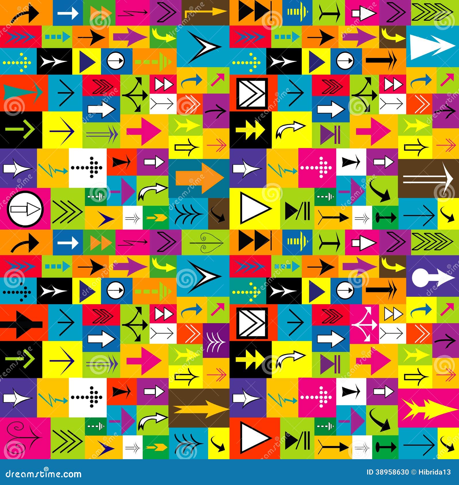 Fondo Colorido Con Los Diferentes Tipos De Flechas Stock de ilustración ...