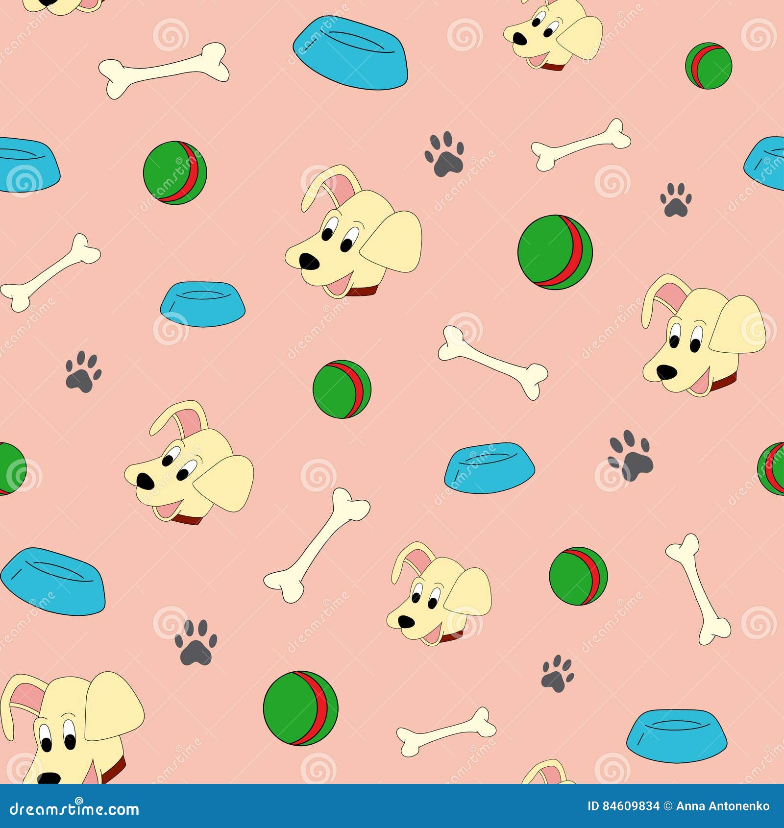 Fondo Colorido Con Tema Del Perro Ilustración del Vector - Ilustración ...