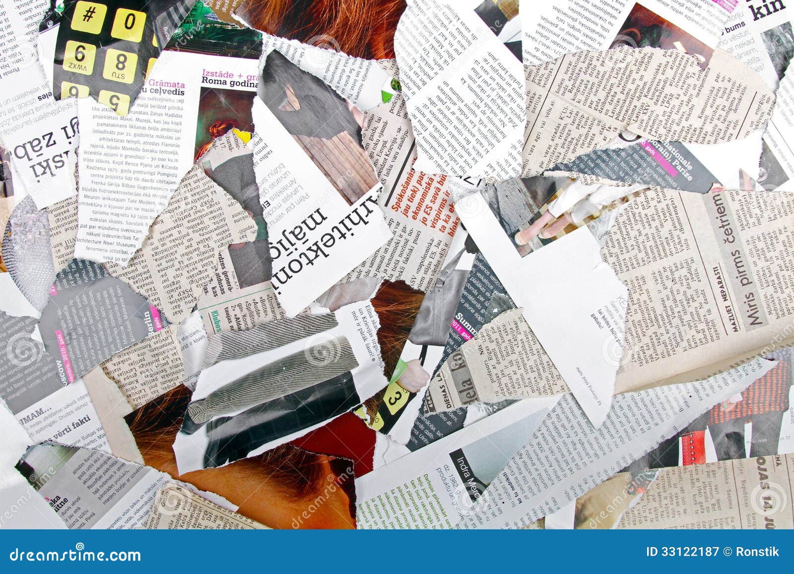 Fondo Con Differenti Giornali E Riviste Lacerati Immagine Stock ...