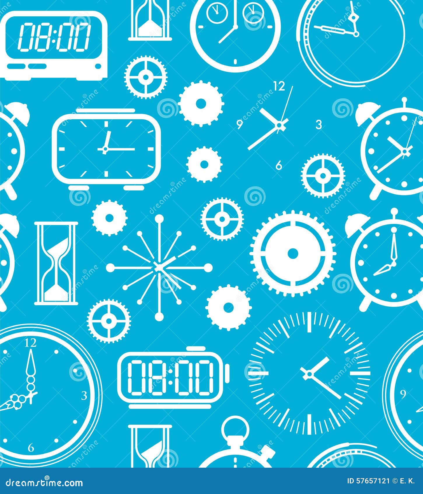 Fondo Con I Simboli Di Tempo Illustrazione Vettoriale - Illustrazione ...