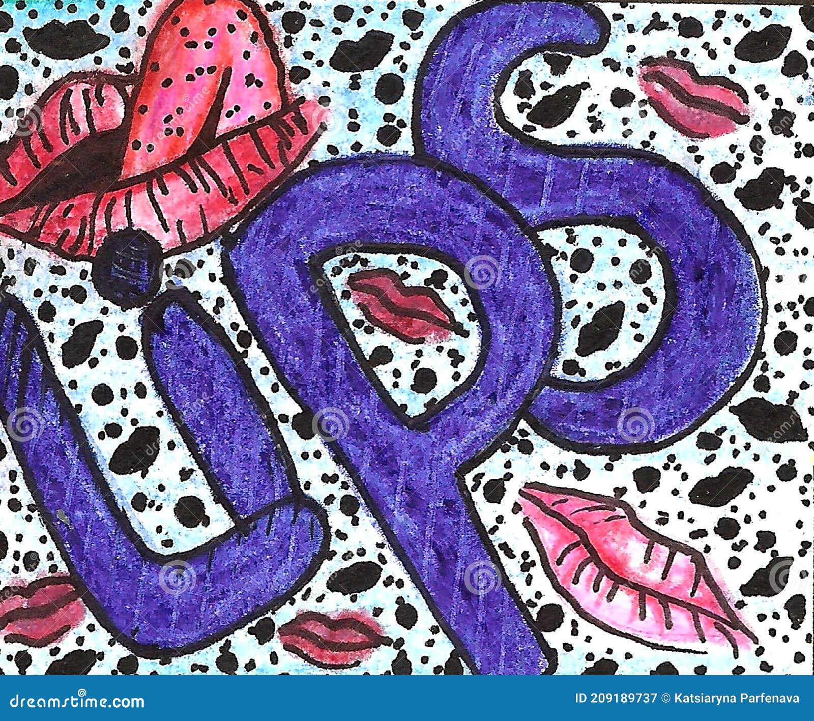 Fondo Con Labios Y Letras De Lengua Imagen de archivo - Imagen de ...