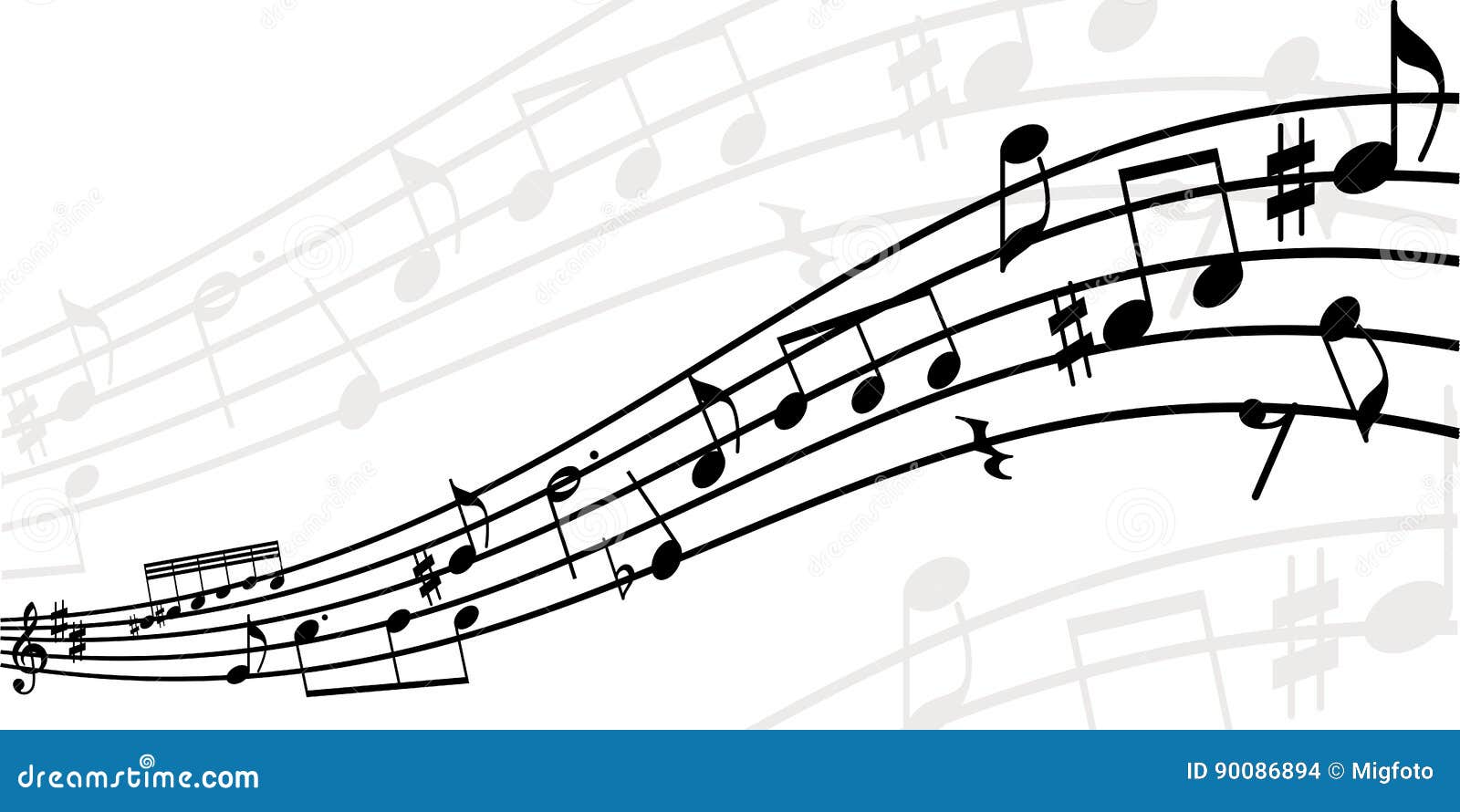 Fondo con las notas ilustración del vector. Ilustración de volumen ...