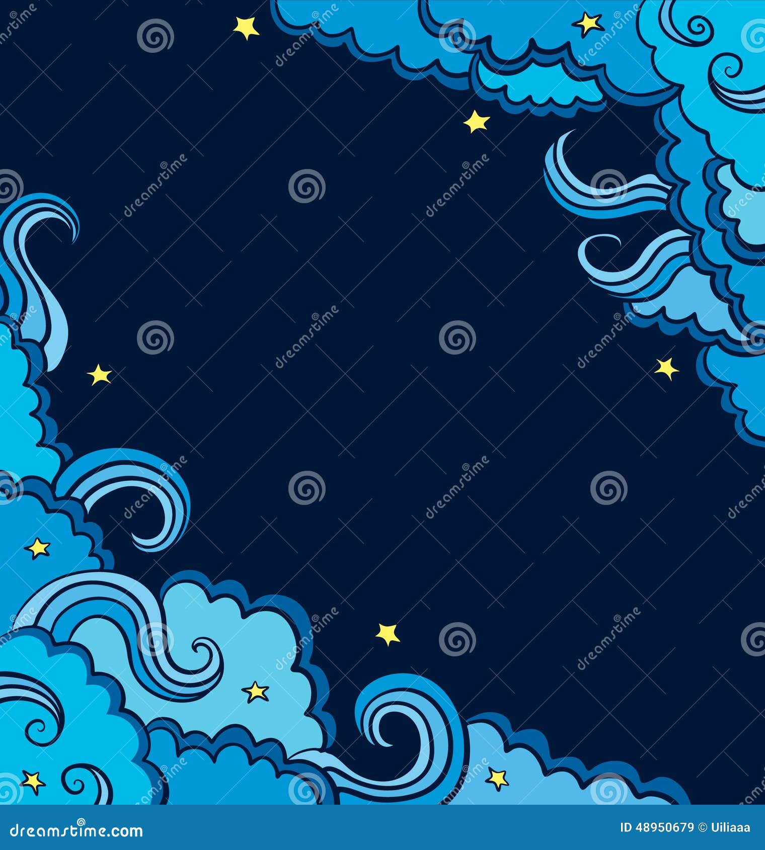 Fondo Con Las Nubes Azules En Un Cielo Stock de ilustración ...