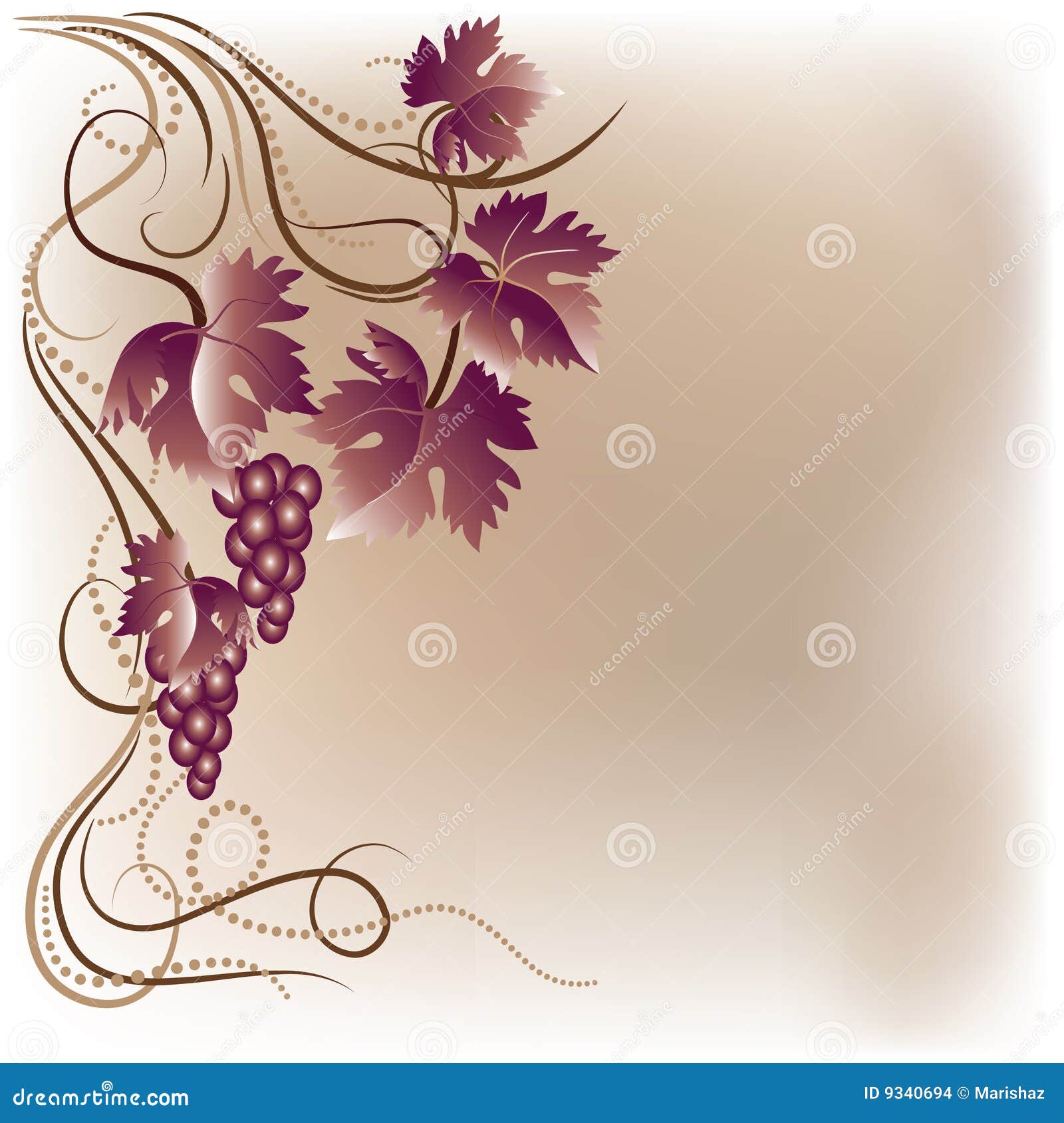 Fondo con las uvas ilustración del vector. Ilustración de papel - 9340694