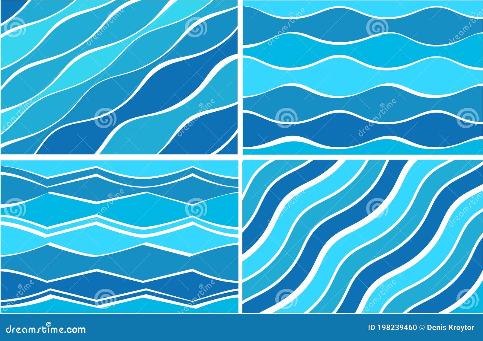 Fondo Con Siluetas De Olas Azules Ilustración del Vector - Ilustración ...
