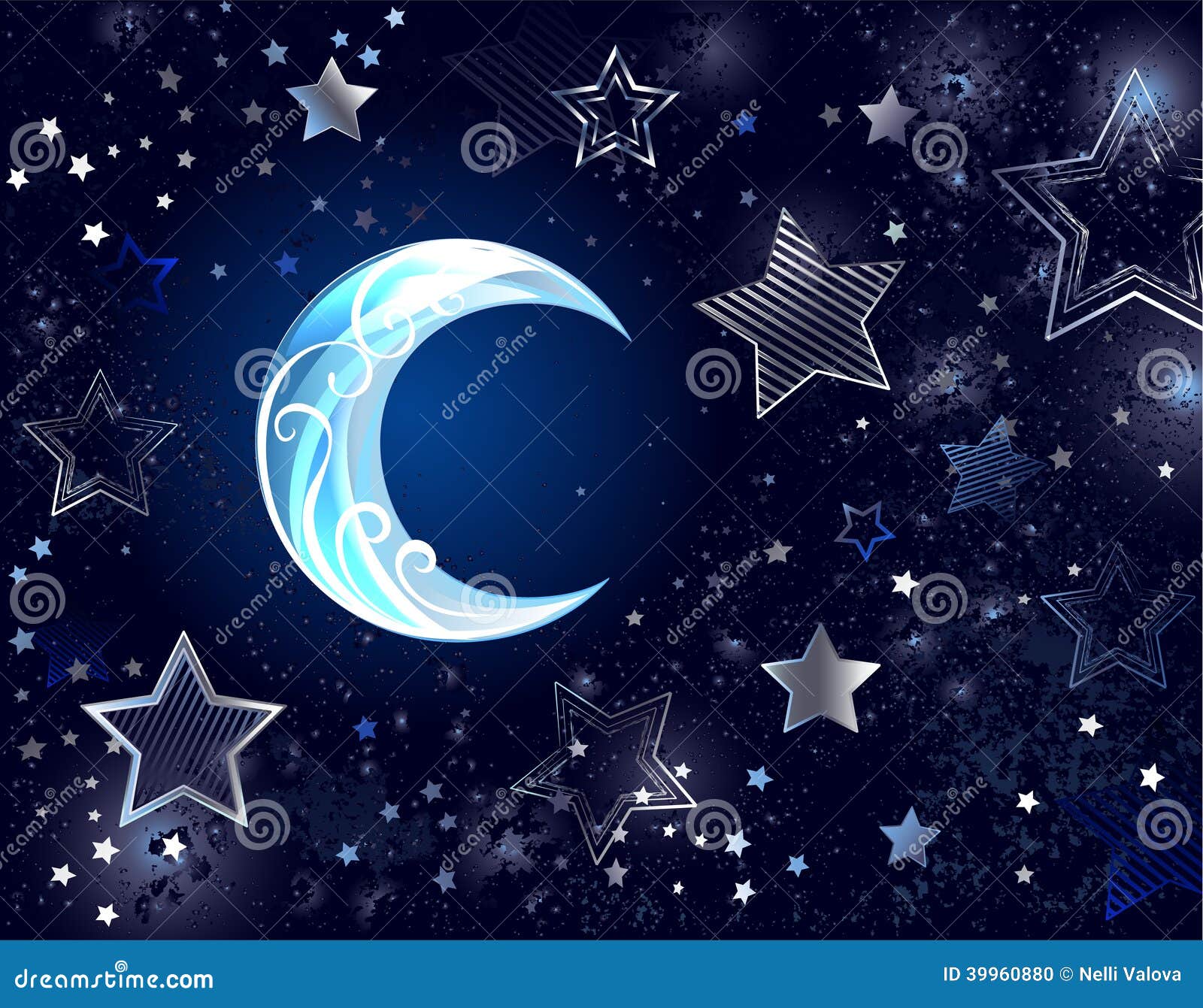 Fondo con una luna azul ilustración del vector. Ilustración de ...
