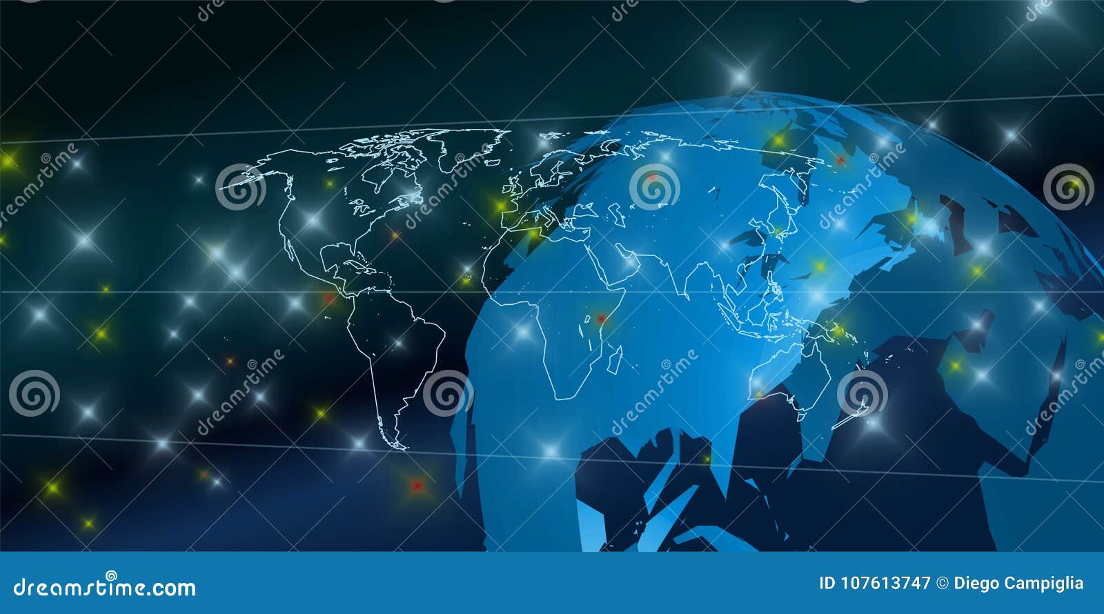 Fondo Conectado Del Mundo 3D Stock de ilustración - Ilustración de ...