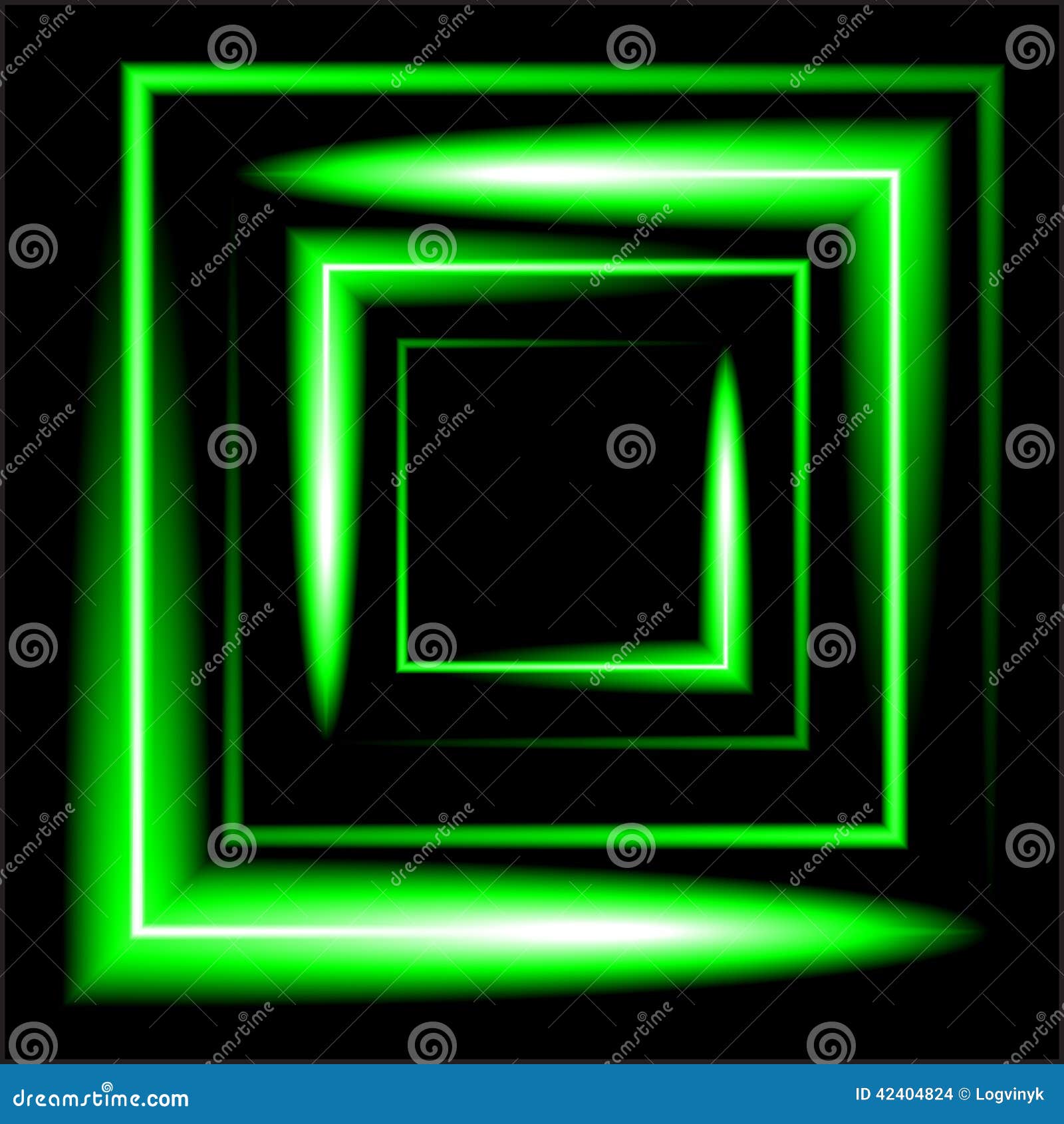 Fondo Cuadrado De Neón Verde Del Vector Ilustración del Vector ...