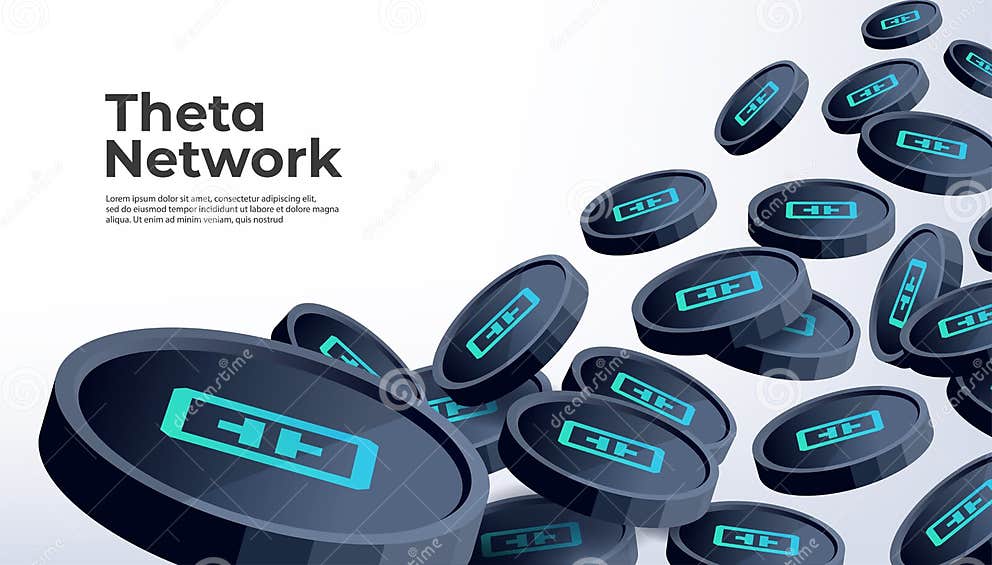 Fondo De Banner De Concepto De Criptodivisa De Theta Network Theta Ilustración del Vector ...