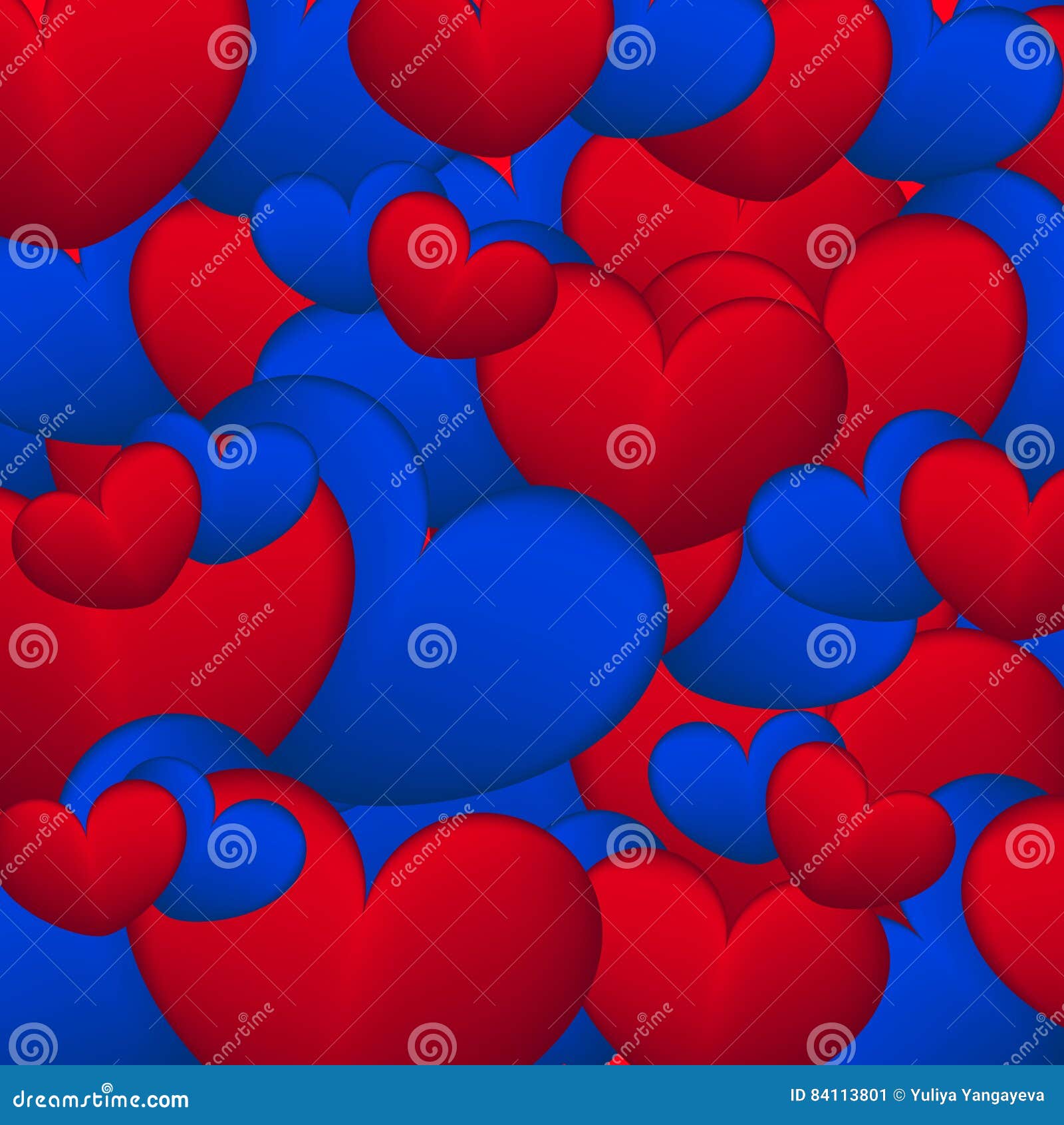 Fondo De Corazones Azules Y Rojos Ilustración del Vector - Ilustración ...