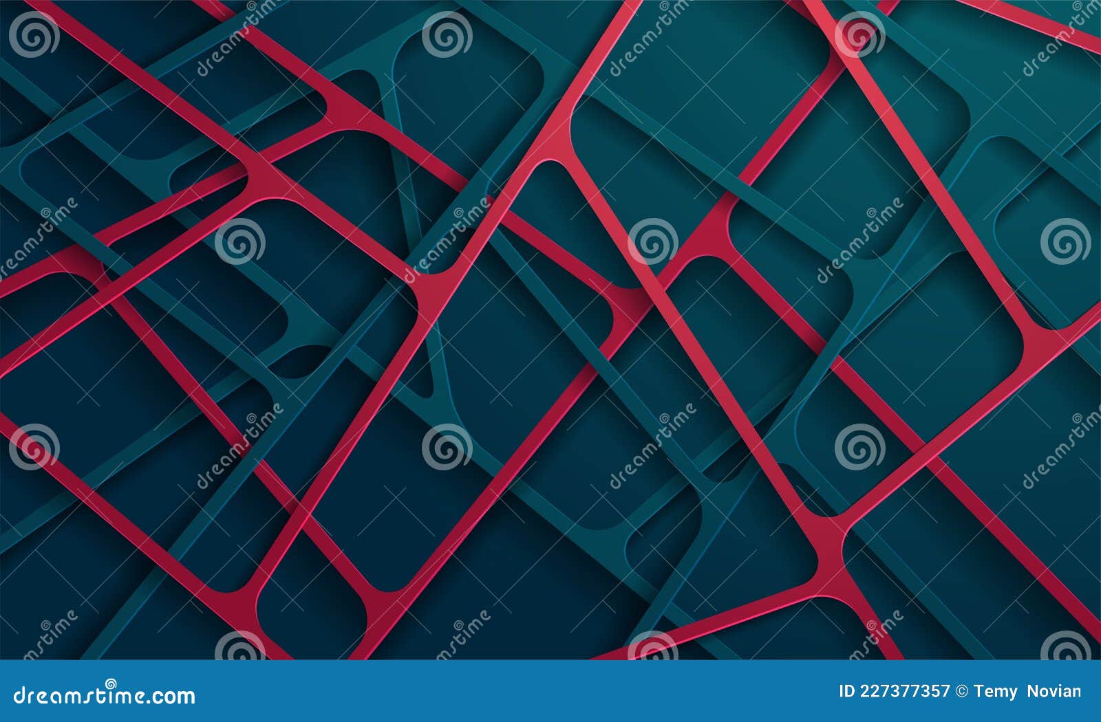 Fondo De Corte De Papel Azul Y Rojo Abstracto Con Formas Simples