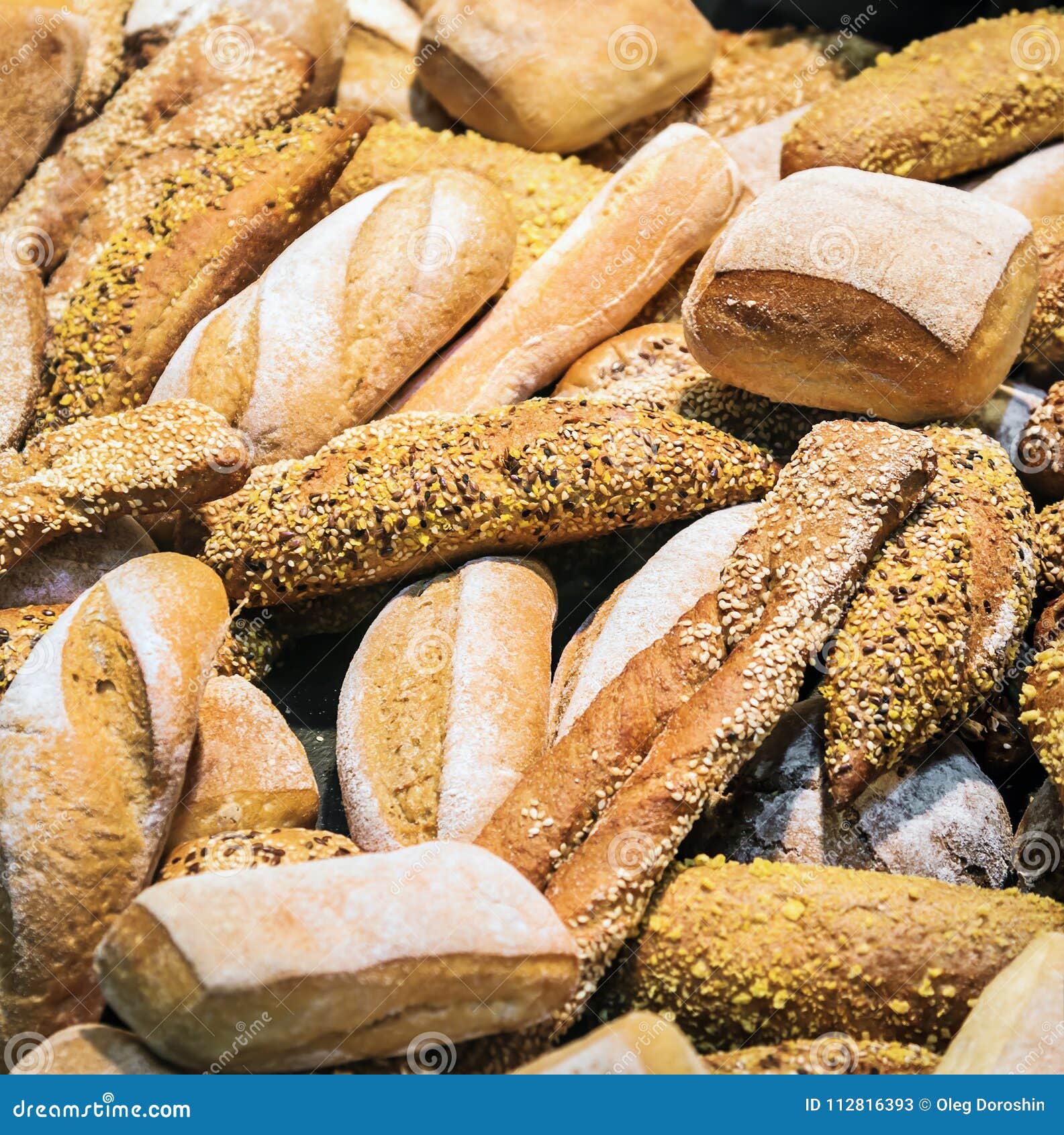 Fondo De Diversos Tipos De Pan, De Rollos De Pan Y De Produc Imagen de ...