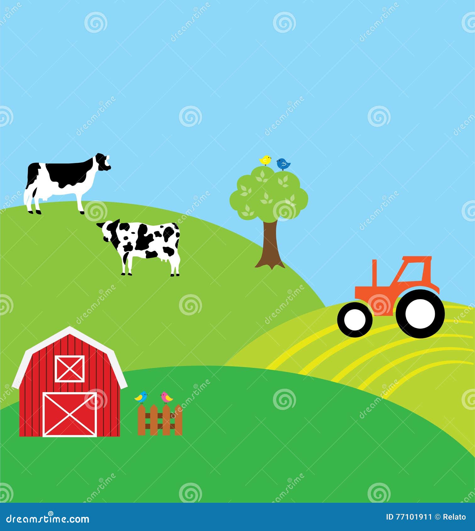 Fondo De La Granja Del Vector Ilustración del Vector - Ilustración de ...