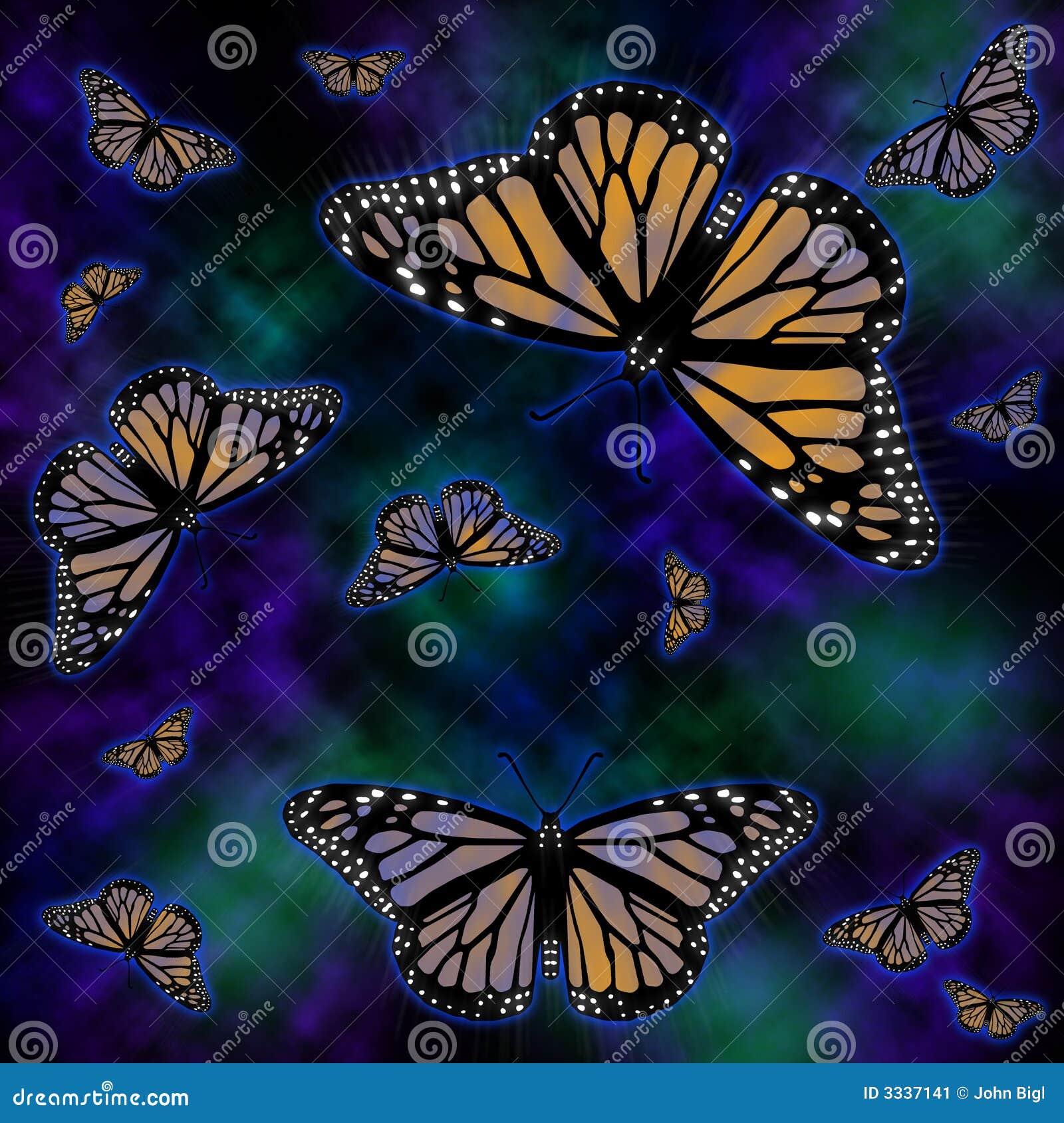 Fondo De La Mariposa De Monarca Stock de ilustración - Ilustración de ...