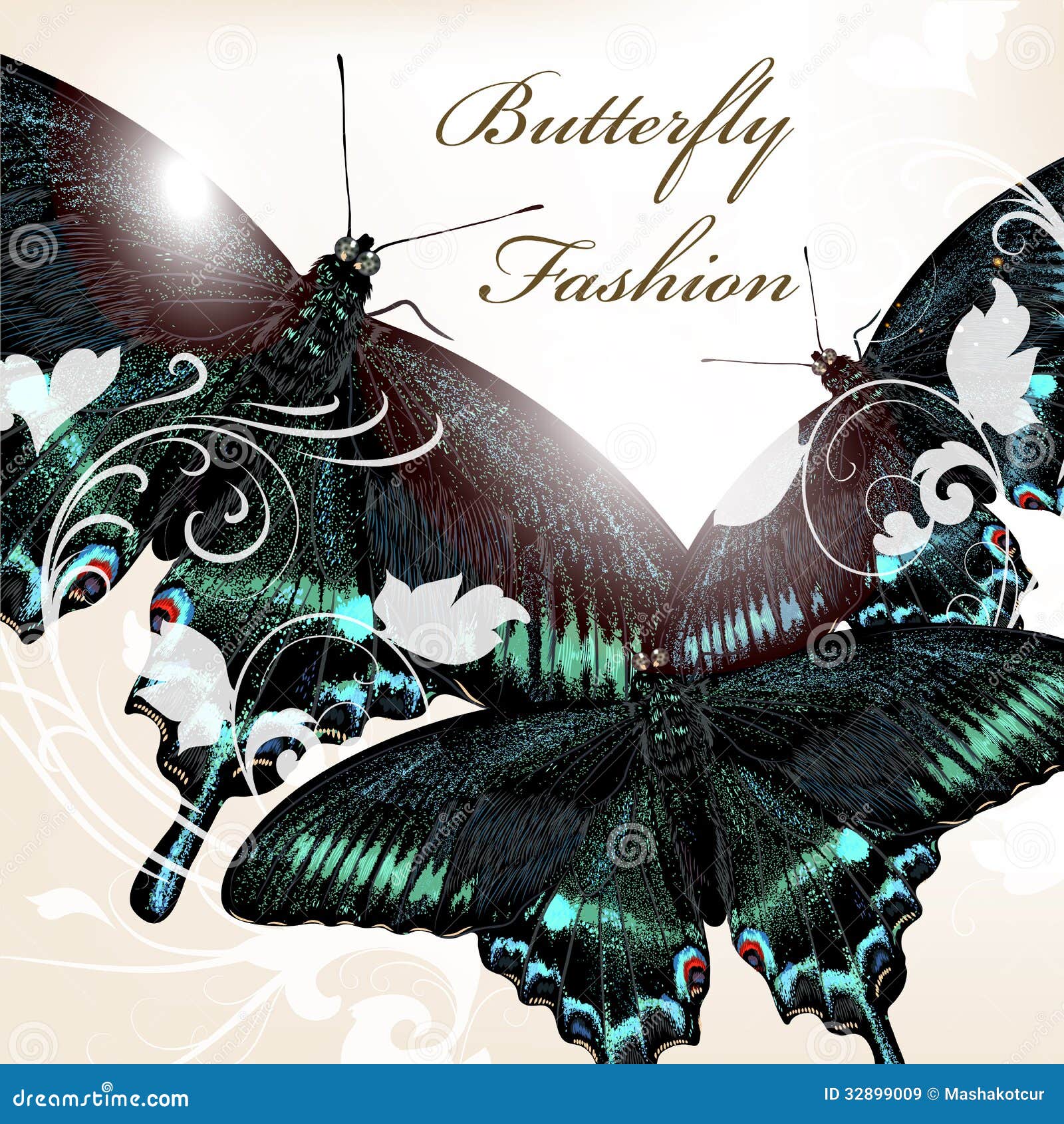 Fondo De La Moda Con Las Mariposas Ilustración del Vector - Ilustración ...