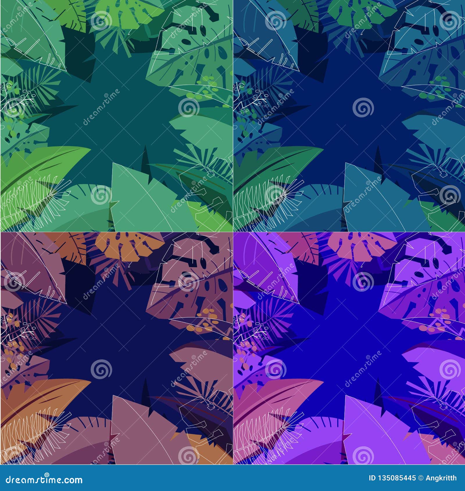 Fondo de la selva - vector ilustración del vector. Ilustración de hoja ...