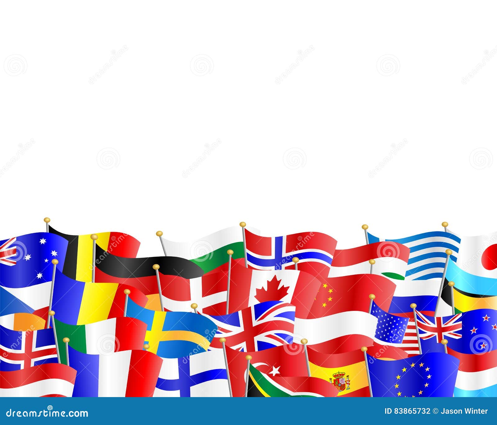 Fondo de las banderas ilustración del vector. Ilustración de rodee ...