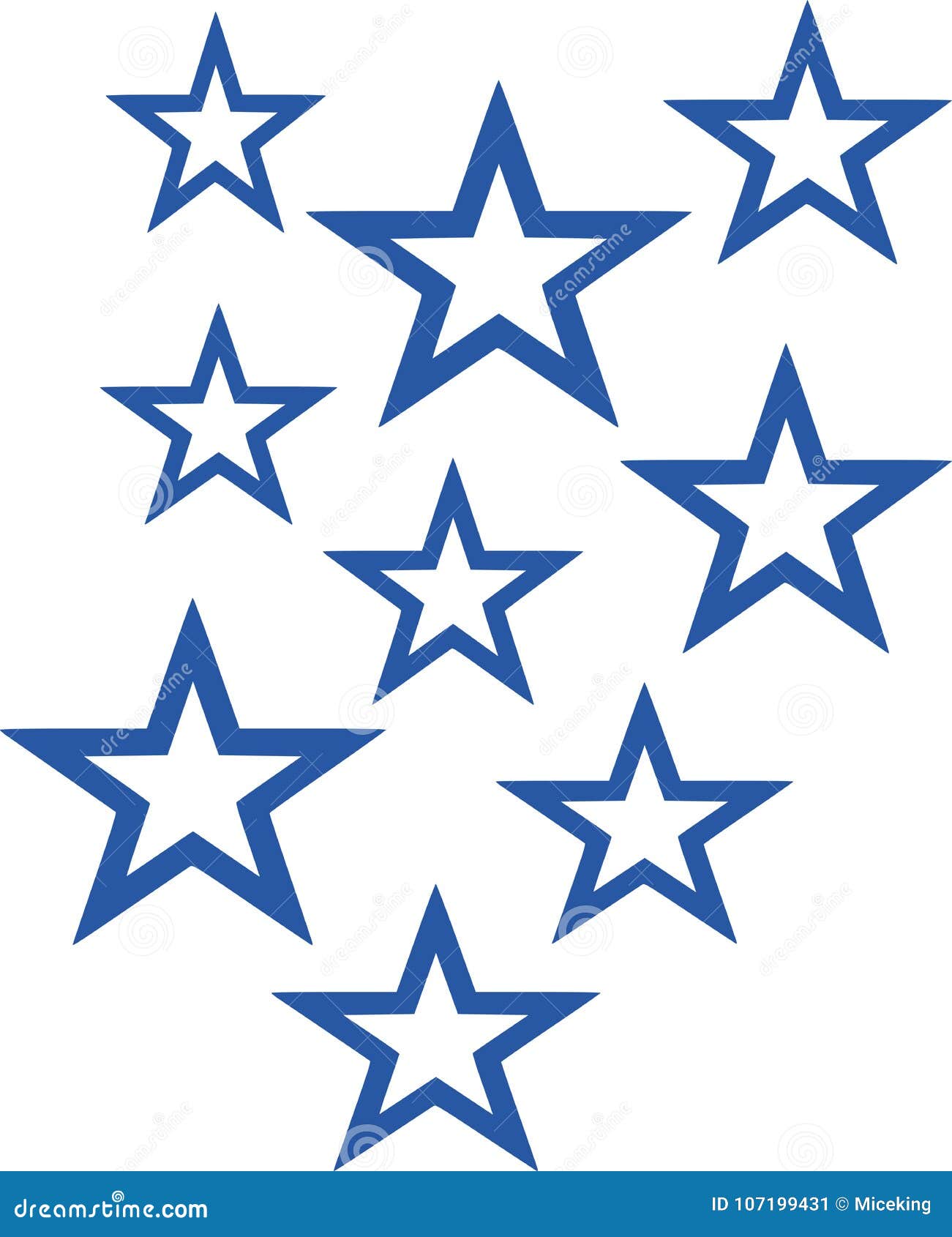 Fondo De Las Estrellas Azules Del Esquema Ilustración del Vector ...