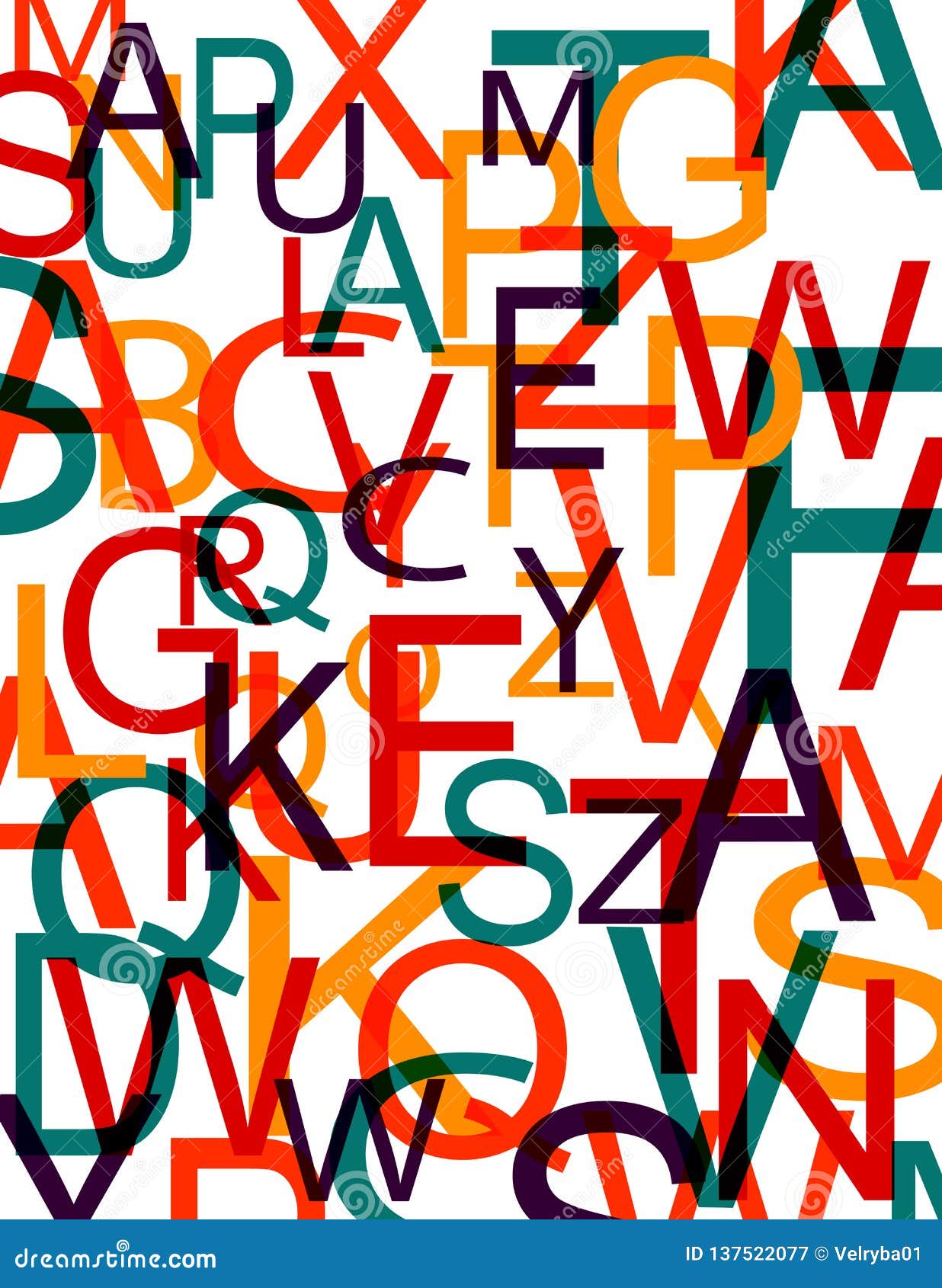 Fondo De Las Letras Del Color En Blanco Ilustración del Vector ...