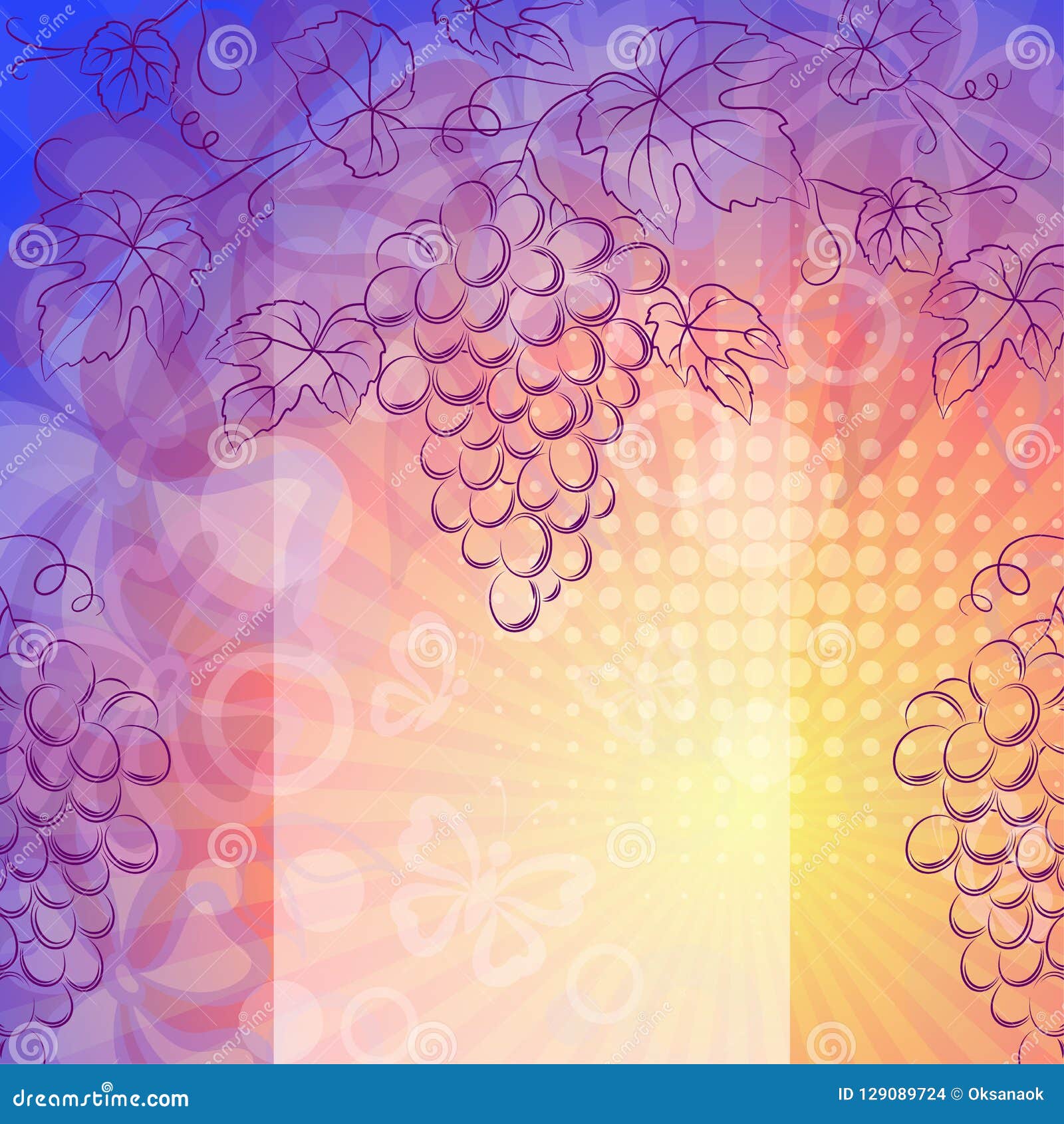 Fondo de las uvas ilustración del vector. Ilustración de comer - 129089724