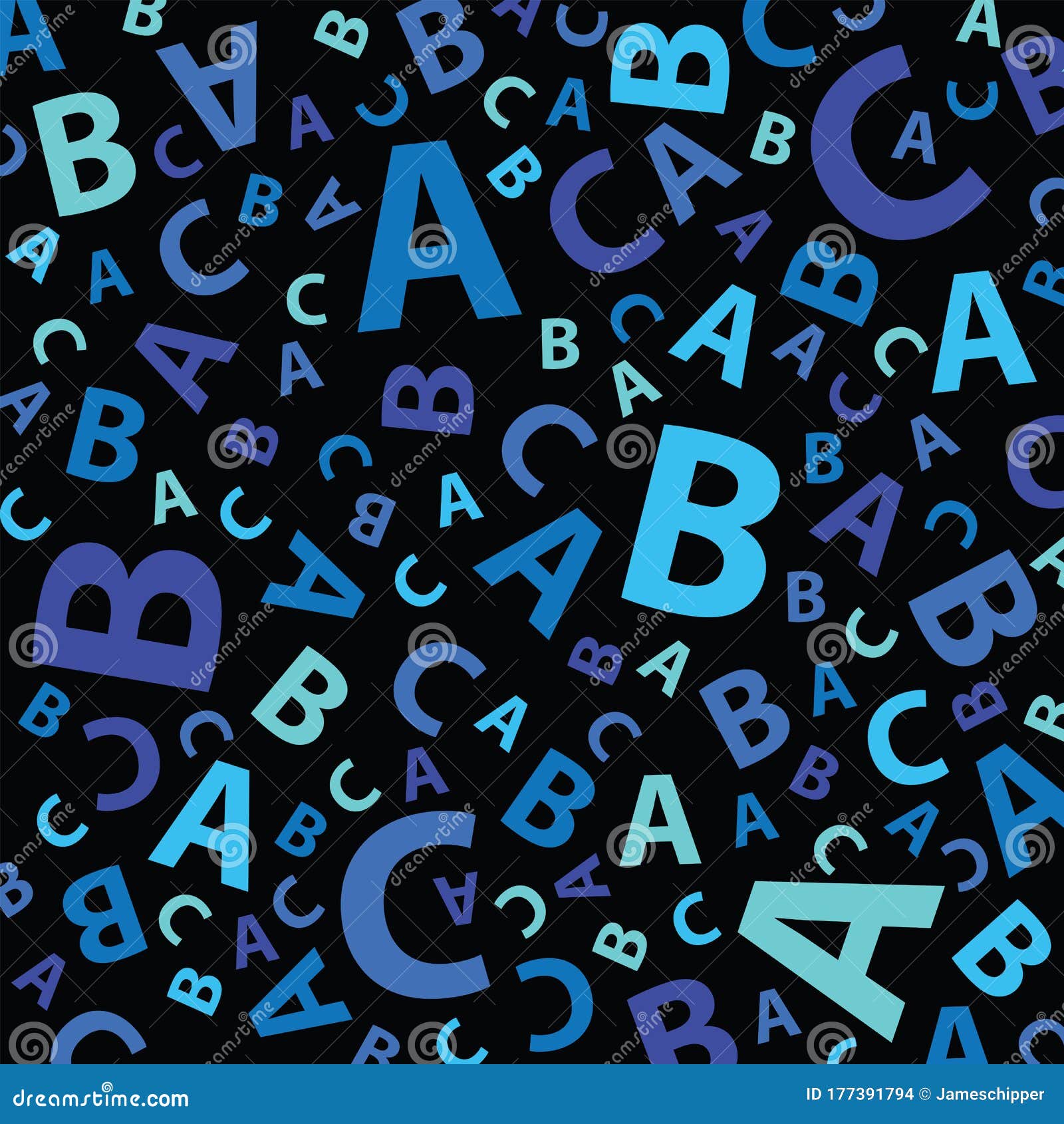 Fondo De Letra Abc Azul Sin Inconvenientes Ilustración del Vector ...