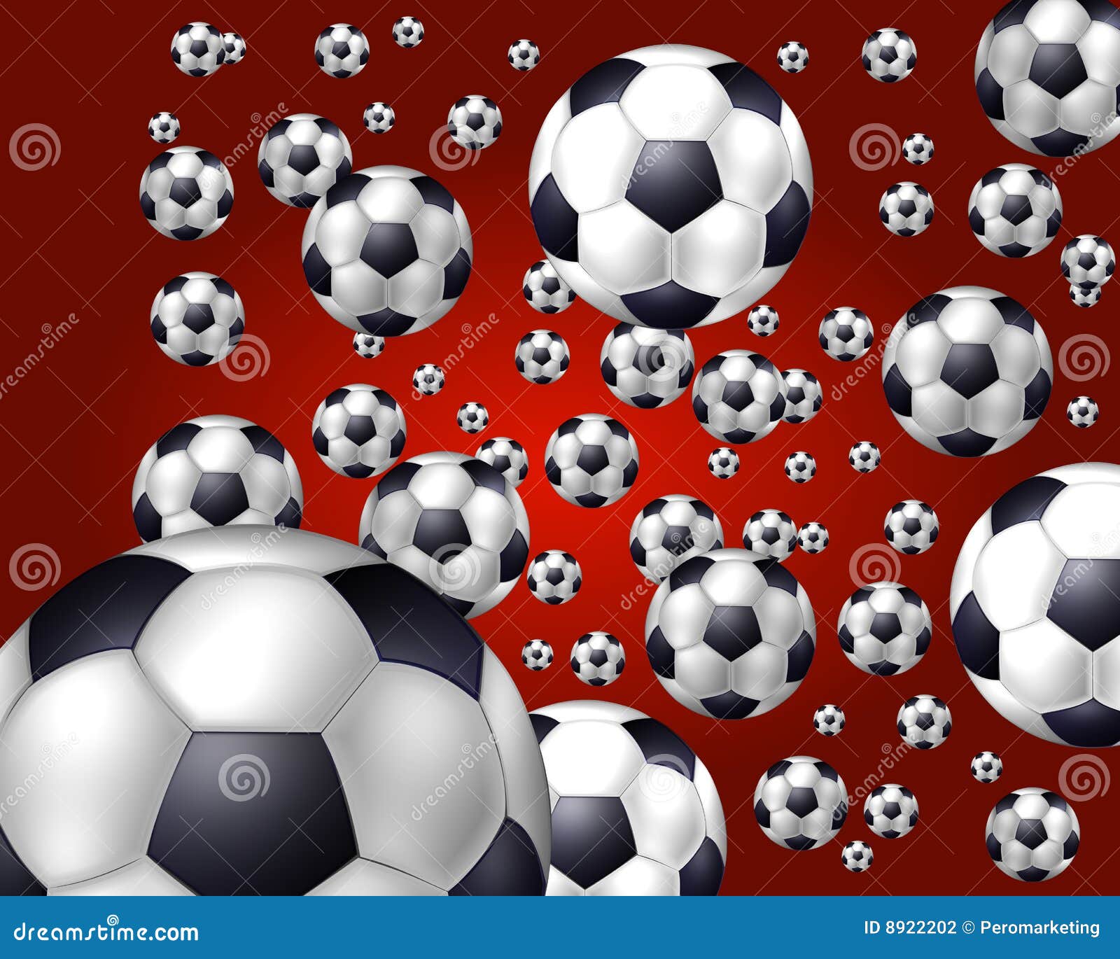 Fondo De Los Balones De Fútbol Stock de ilustración - Ilustración de ...