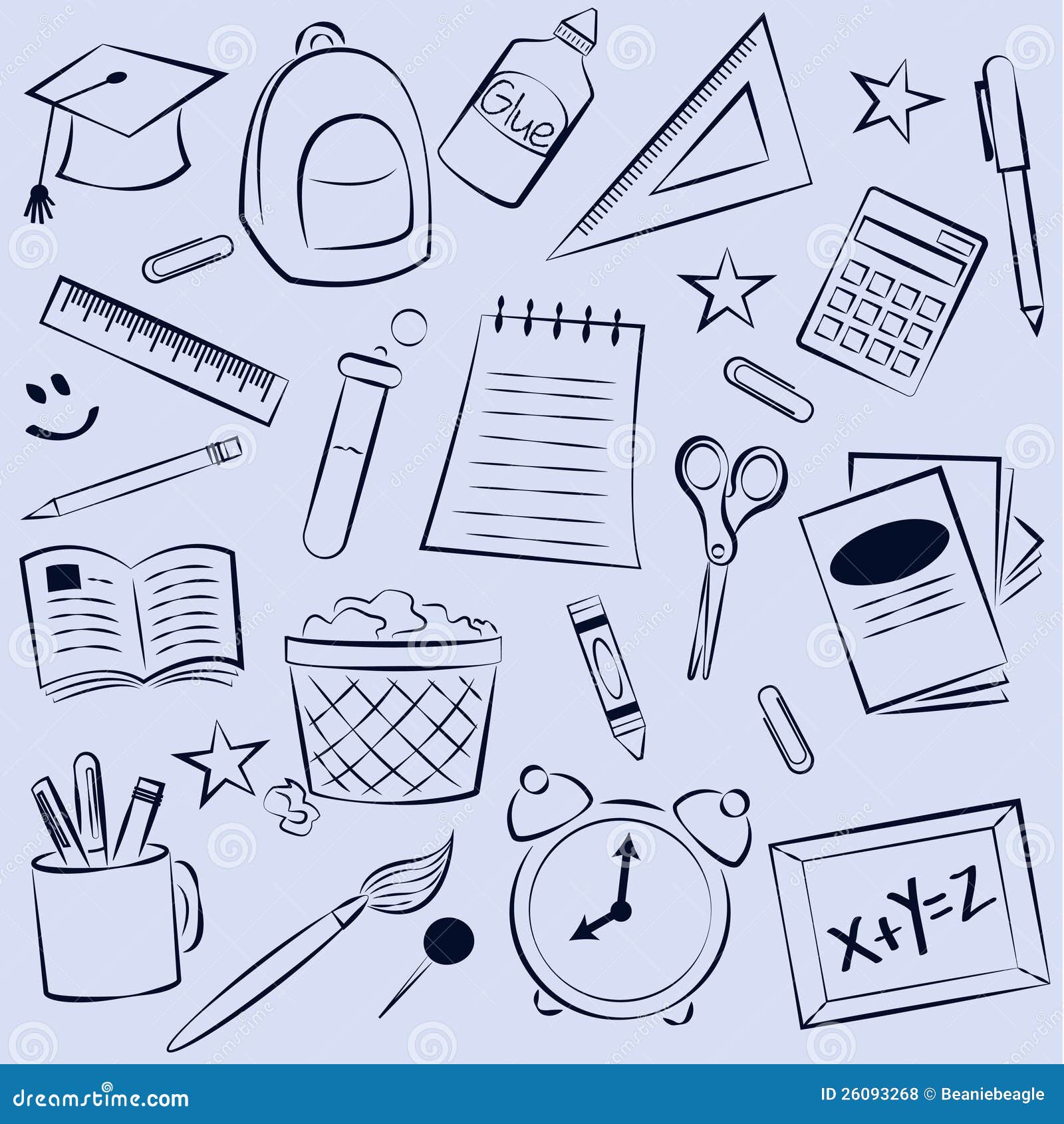 Fondo De Los Elementos De La Escuela Ilustración del Vector ...