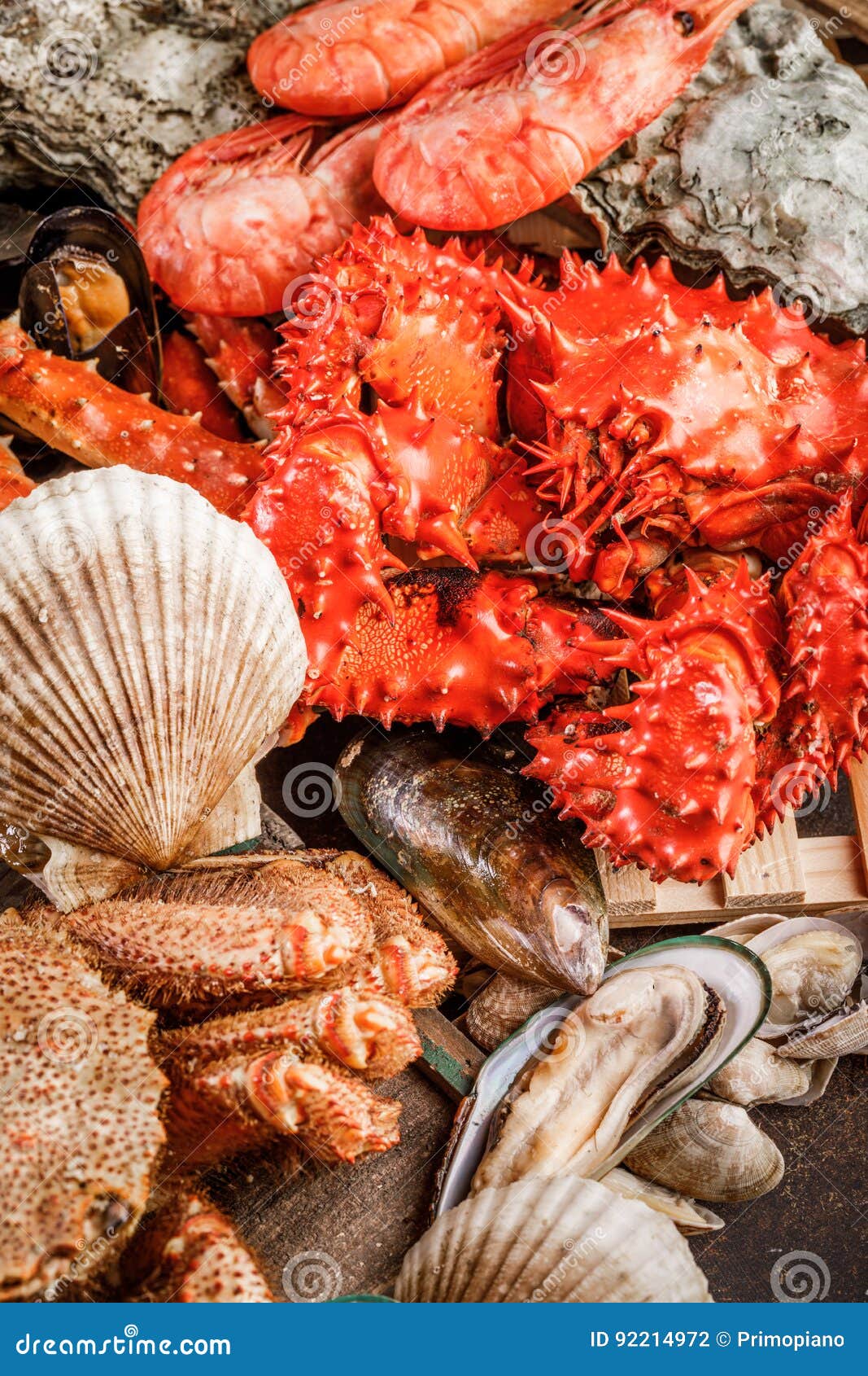 Fondo De Los Mariscos Con La Comida Deliciosa Foto de archivo - Imagen ...