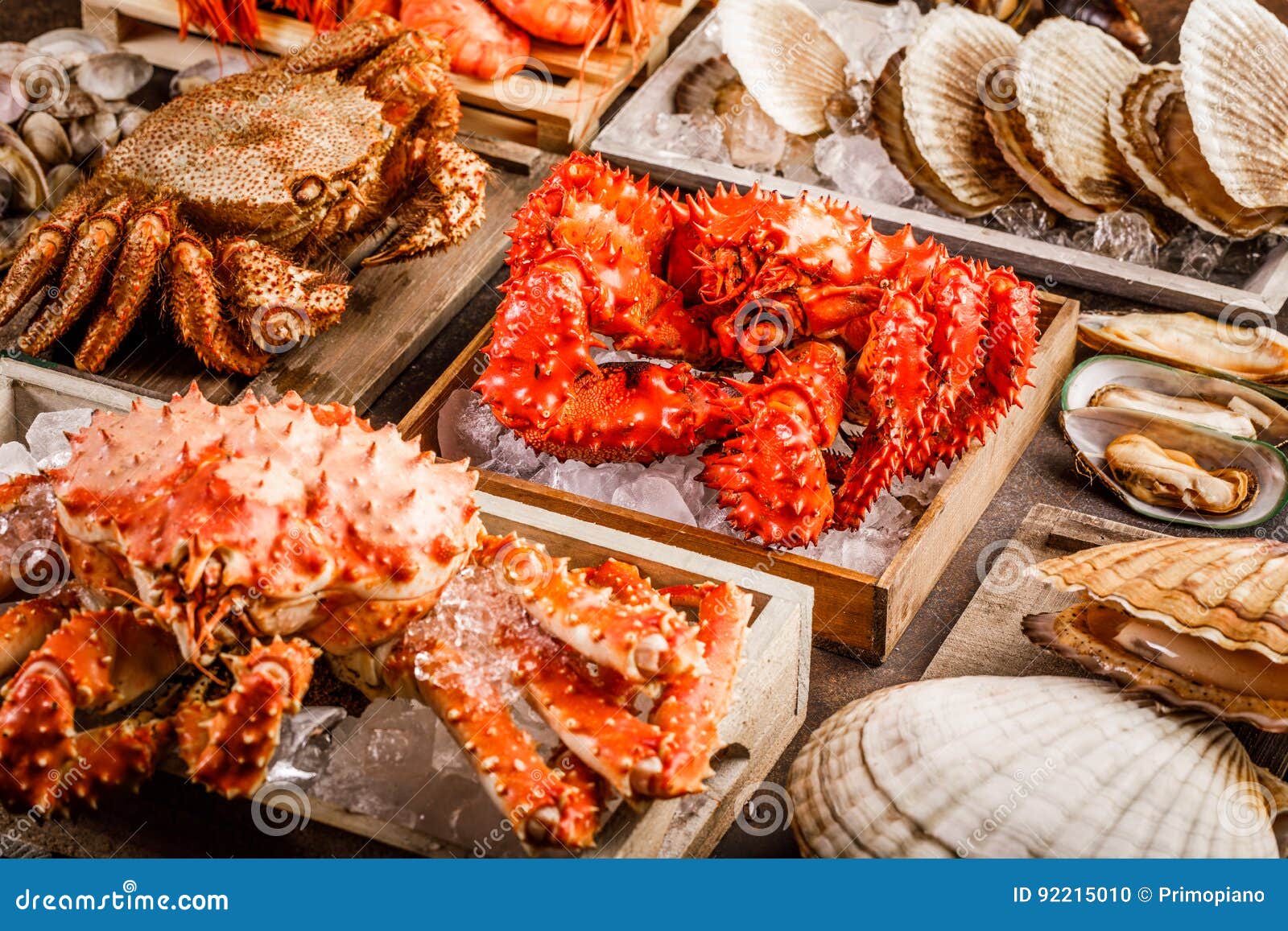 Fondo De Los Mariscos Con La Comida Deliciosa Foto de archivo - Imagen ...