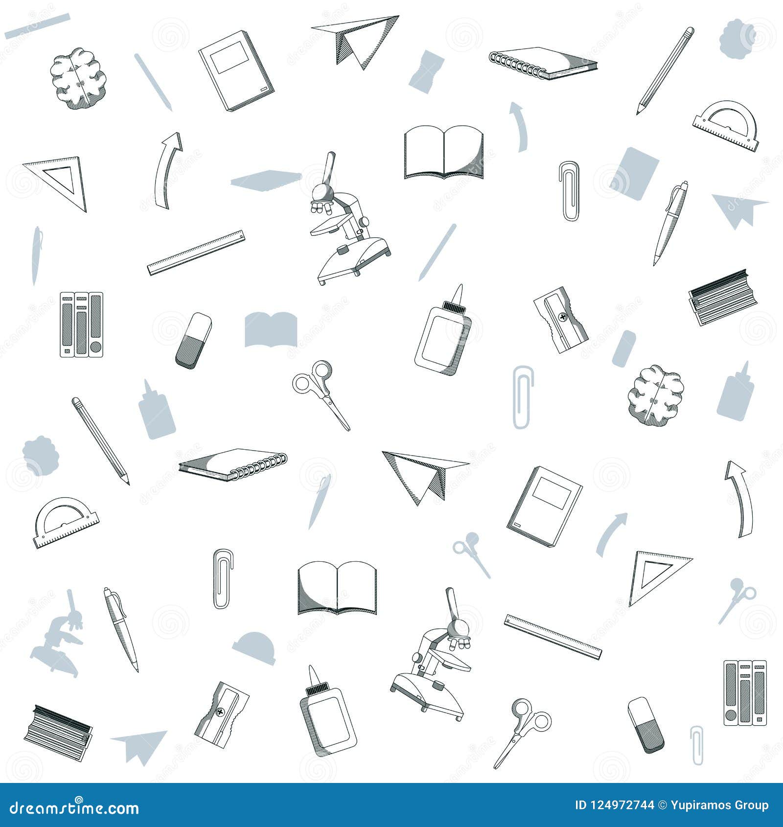 Fondo De Los Utensilios De La Escuela Ilustración del Vector ...