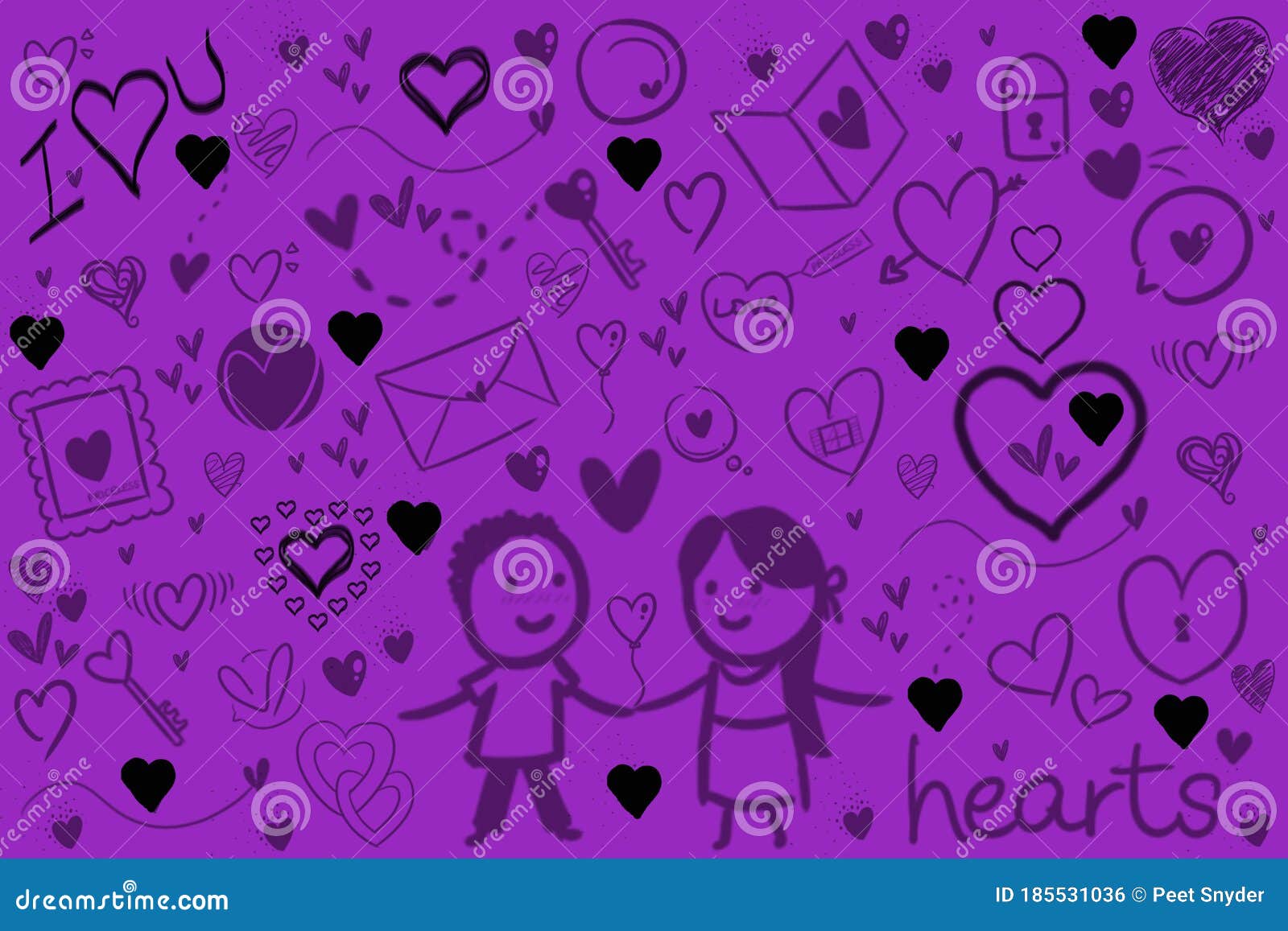 Fondo De Pantalla Morado De Corazones Y Amor Stock de ilustración ...