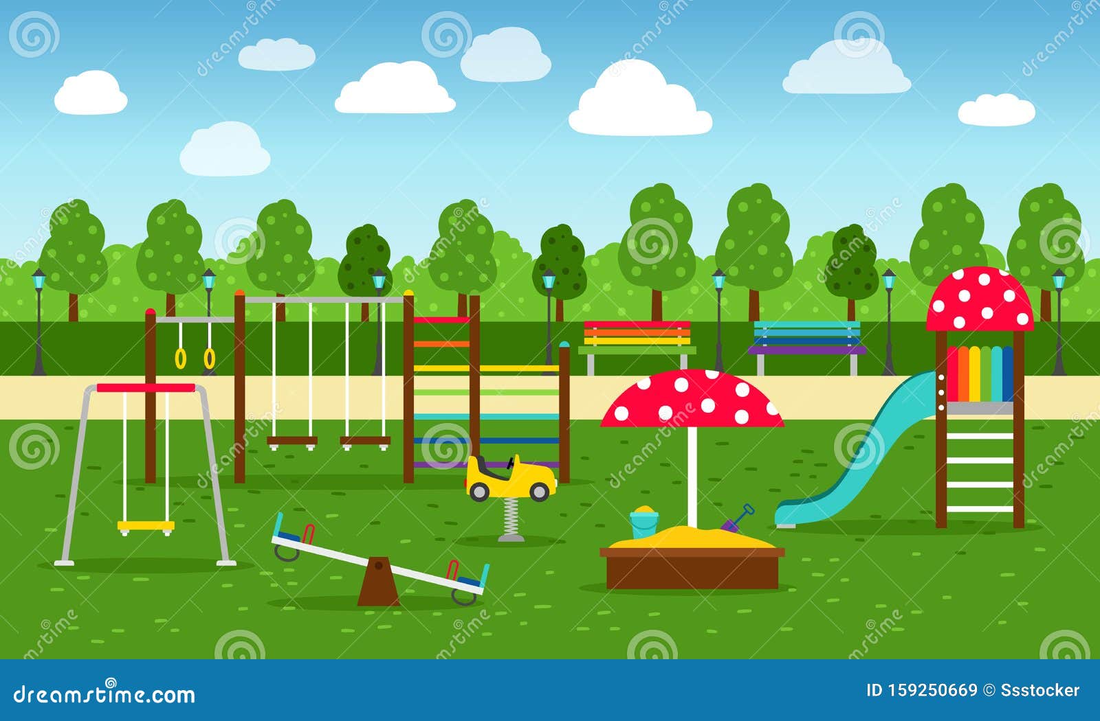 Fondo de parque infantil ilustración del vector. Ilustración de ...