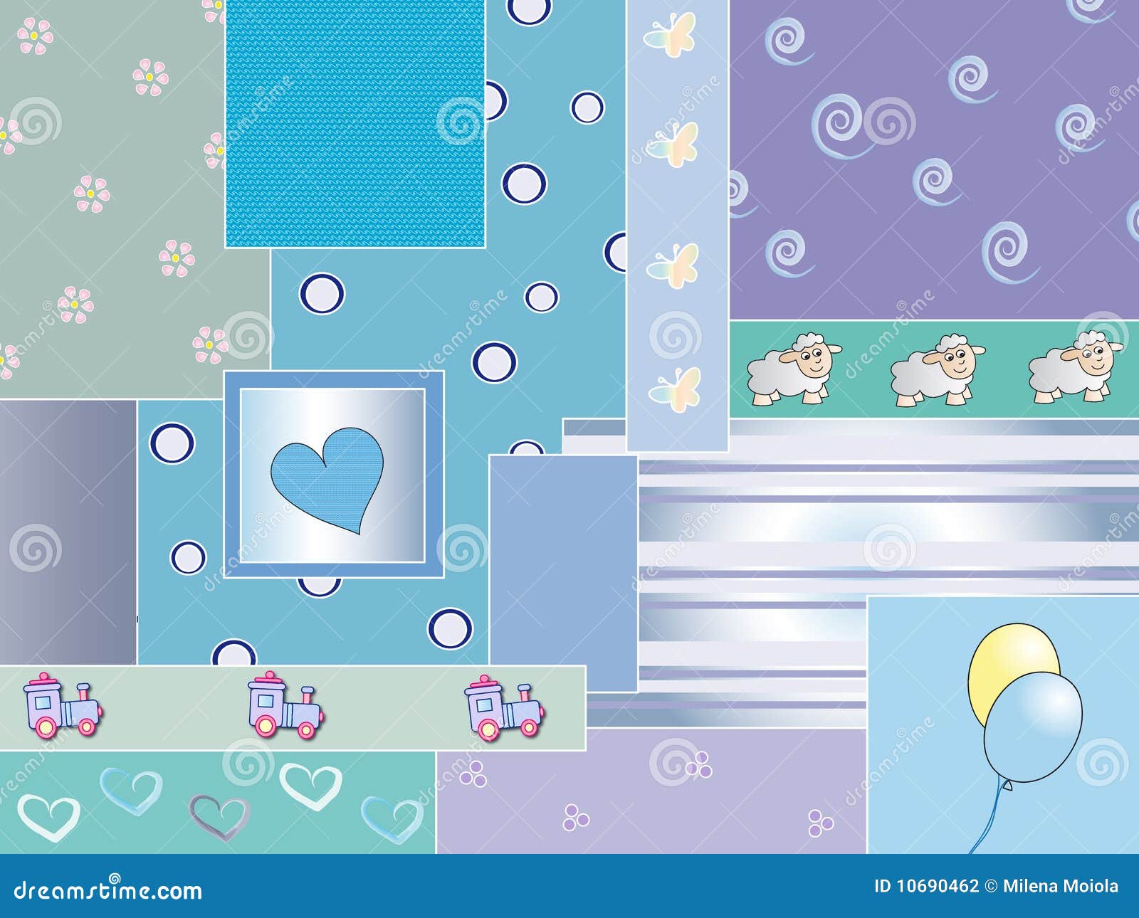 Fondo del bebé stock de ilustración. Ilustración de corazones - 10690462